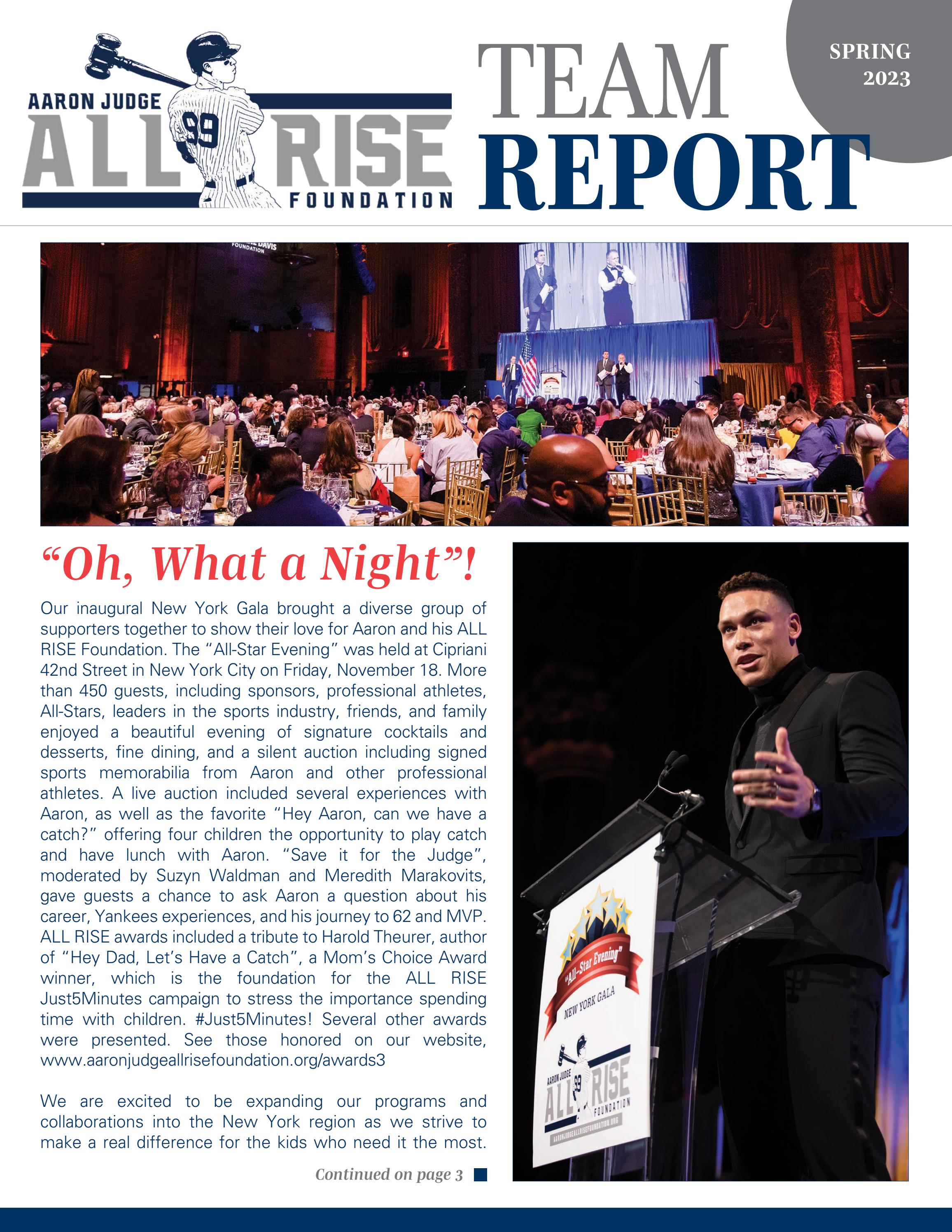 Aaron Judge ALL RISE Foundation Team Report 2023 by ALL RISE Official ...