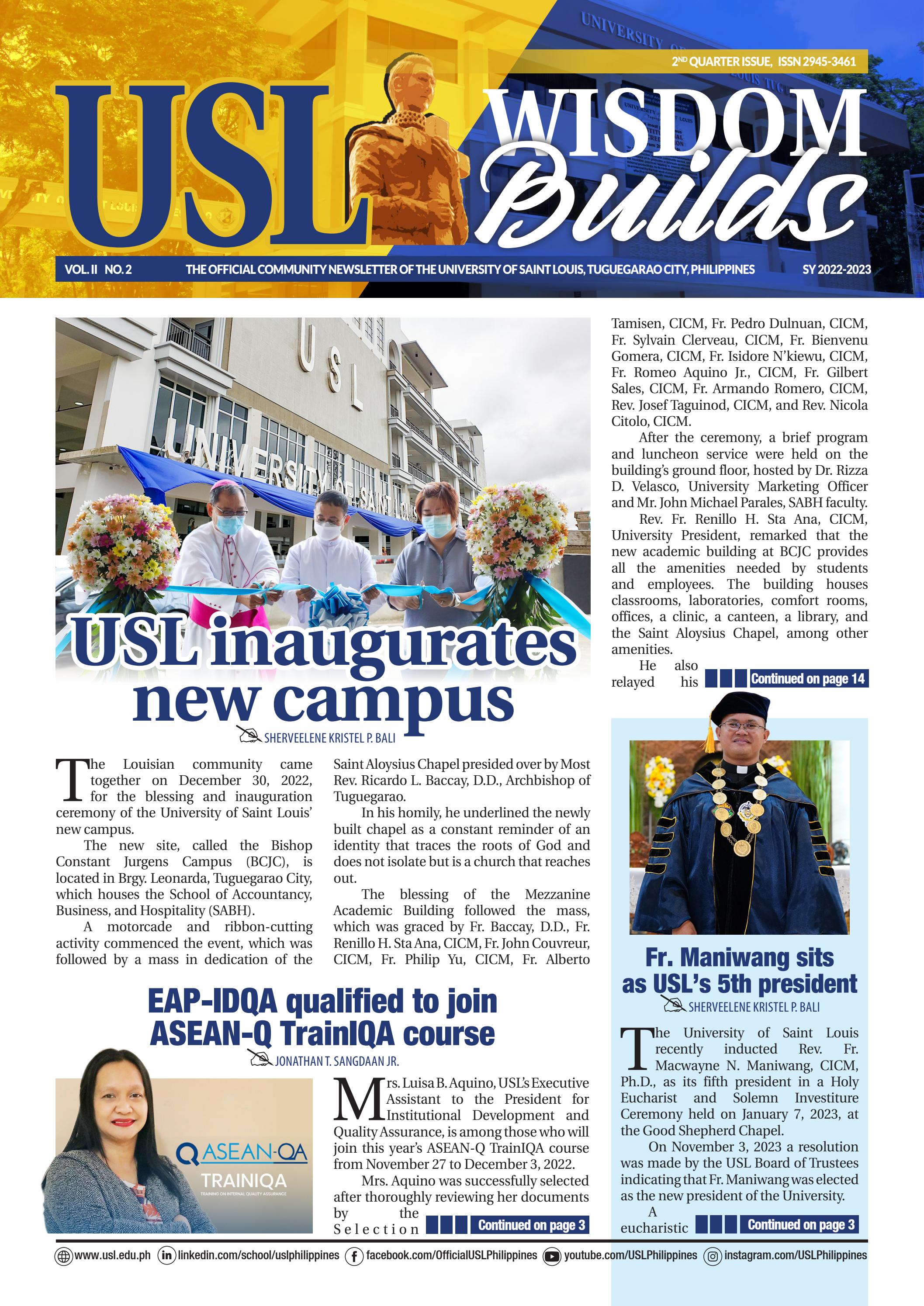 USL Wisdom Builds (2ND ISSUE SY22-23) by uslphilippines - Issuu