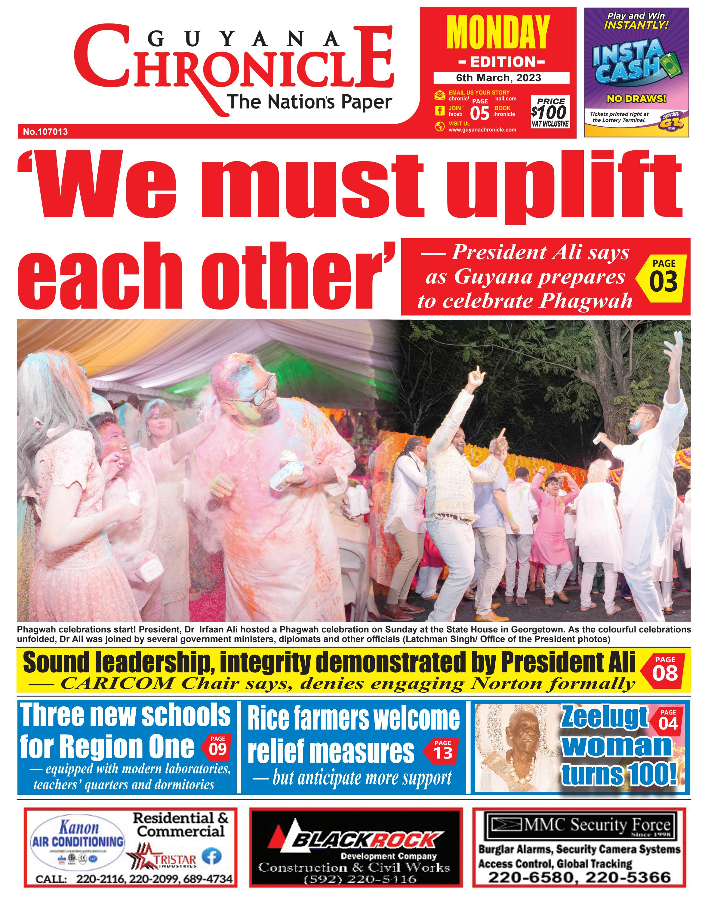 Guyana Chronicle E-Paper 06-03-2023 by Guyana Chronicle - Issuu