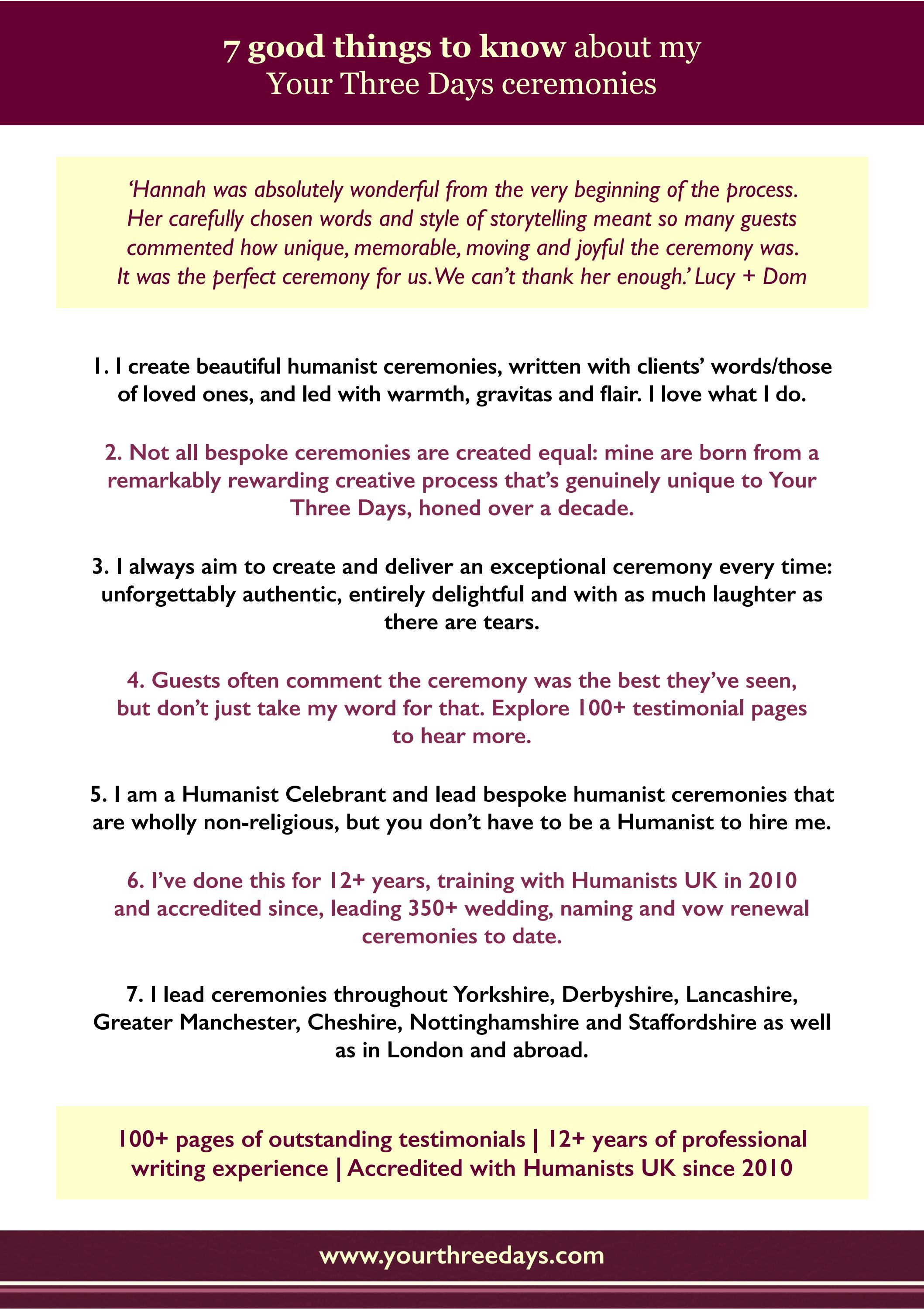 '7 good things' bespoke writing catalogue by HannahWroeGill - Issuu