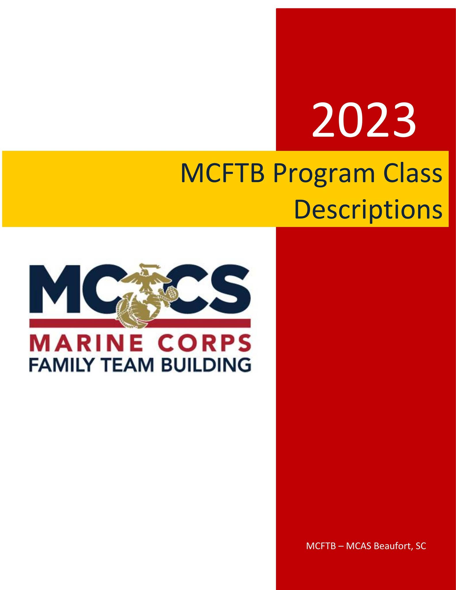 MCFTB Program Class Descriptions by MCCS-SC - Issuu
