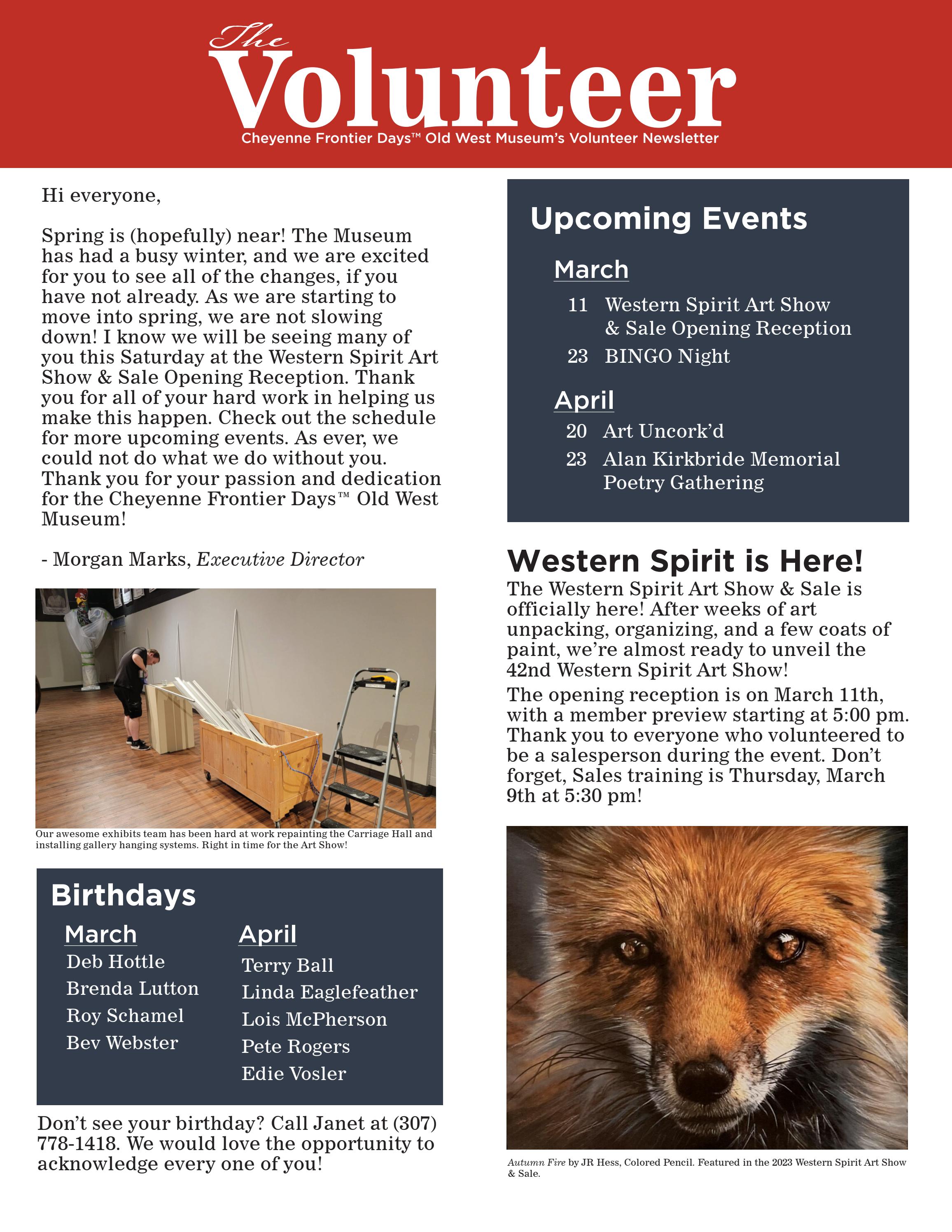 The Volunteer - March 2023 by CFD Old West Museum - Issuu