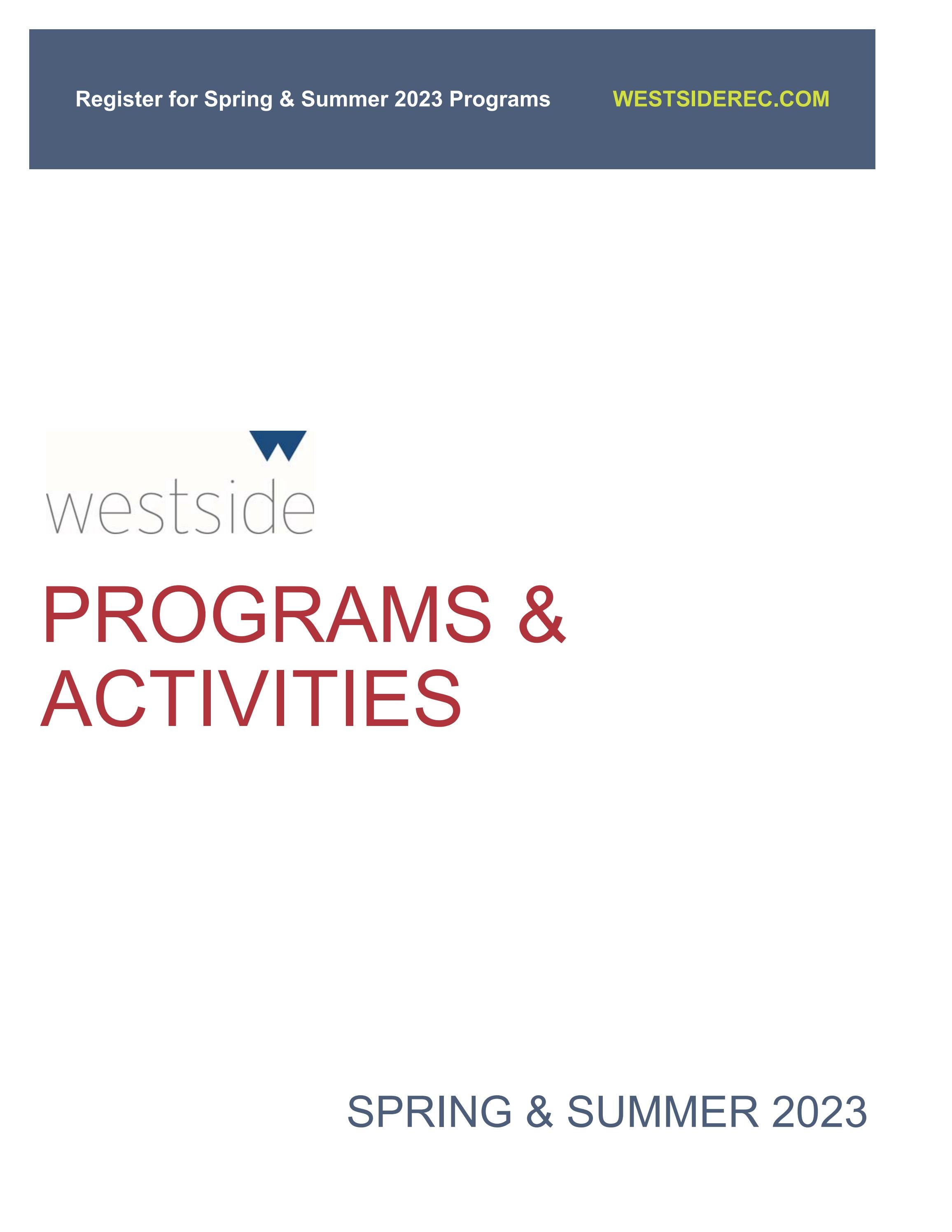 Westside Spring & Summer 2023 Programs by Westside Recreation Centre - Issuu