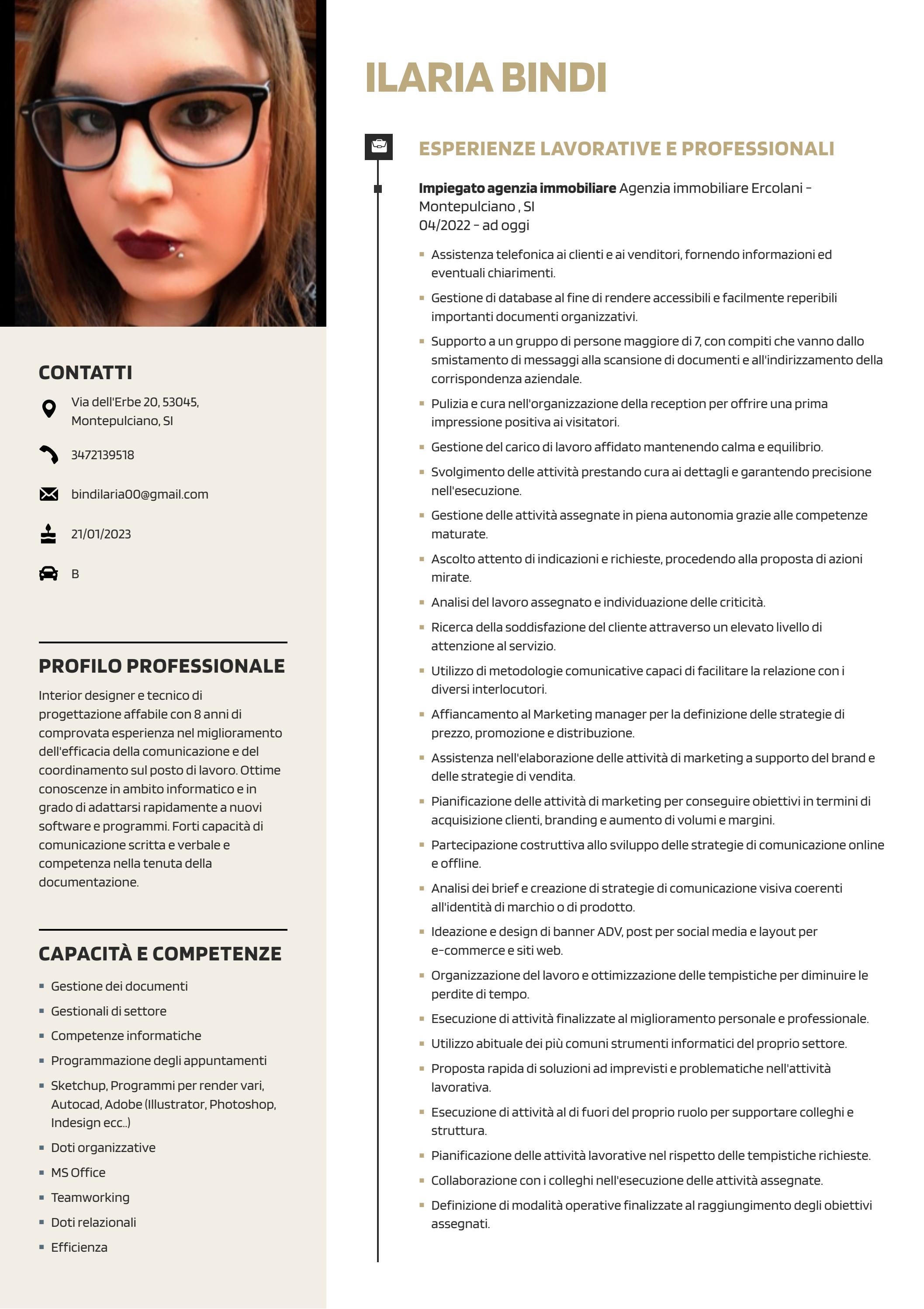 Curriculm vitae Ilaria Bindi by Ilaria Bindi - Issuu