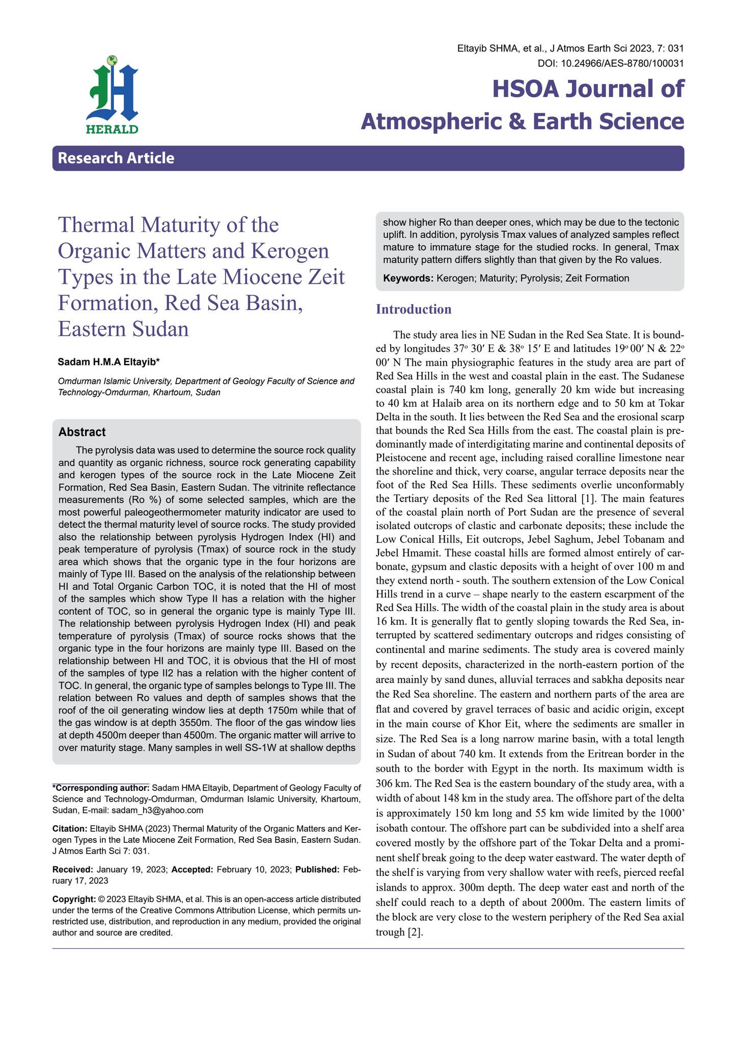 Thermal Maturity of the Organic Matters and Kerogen Types in the Late ...