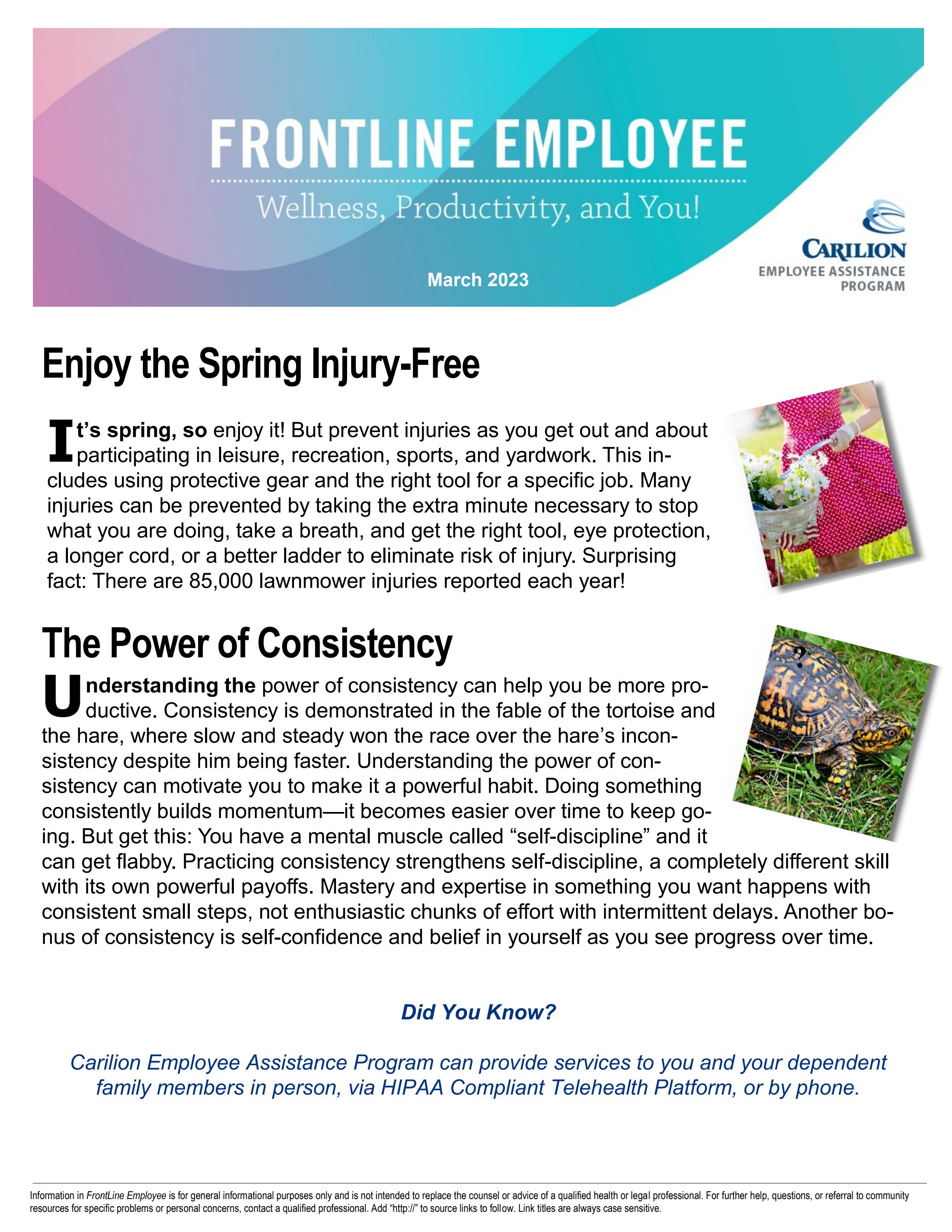 Carilion EAP Newsletter - March 2023 by Runk & Pratt - Issuu