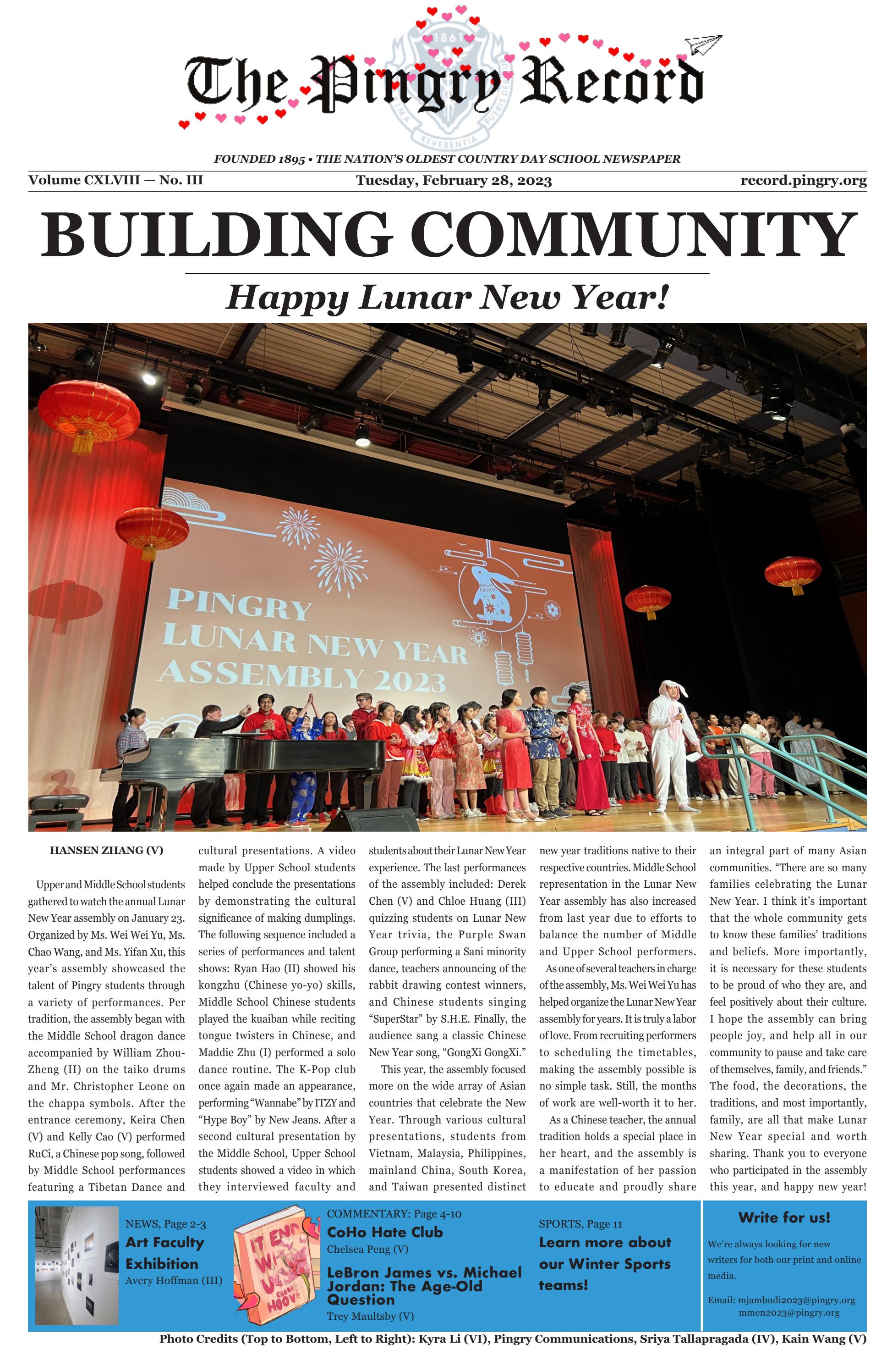 The Pingry Record - February 2023 by The Pingry School - Issuu
