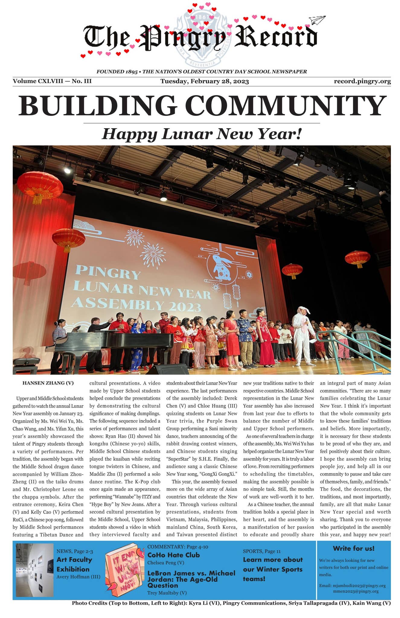 The Pingry Record - February 2023 by The Pingry School - Issuu