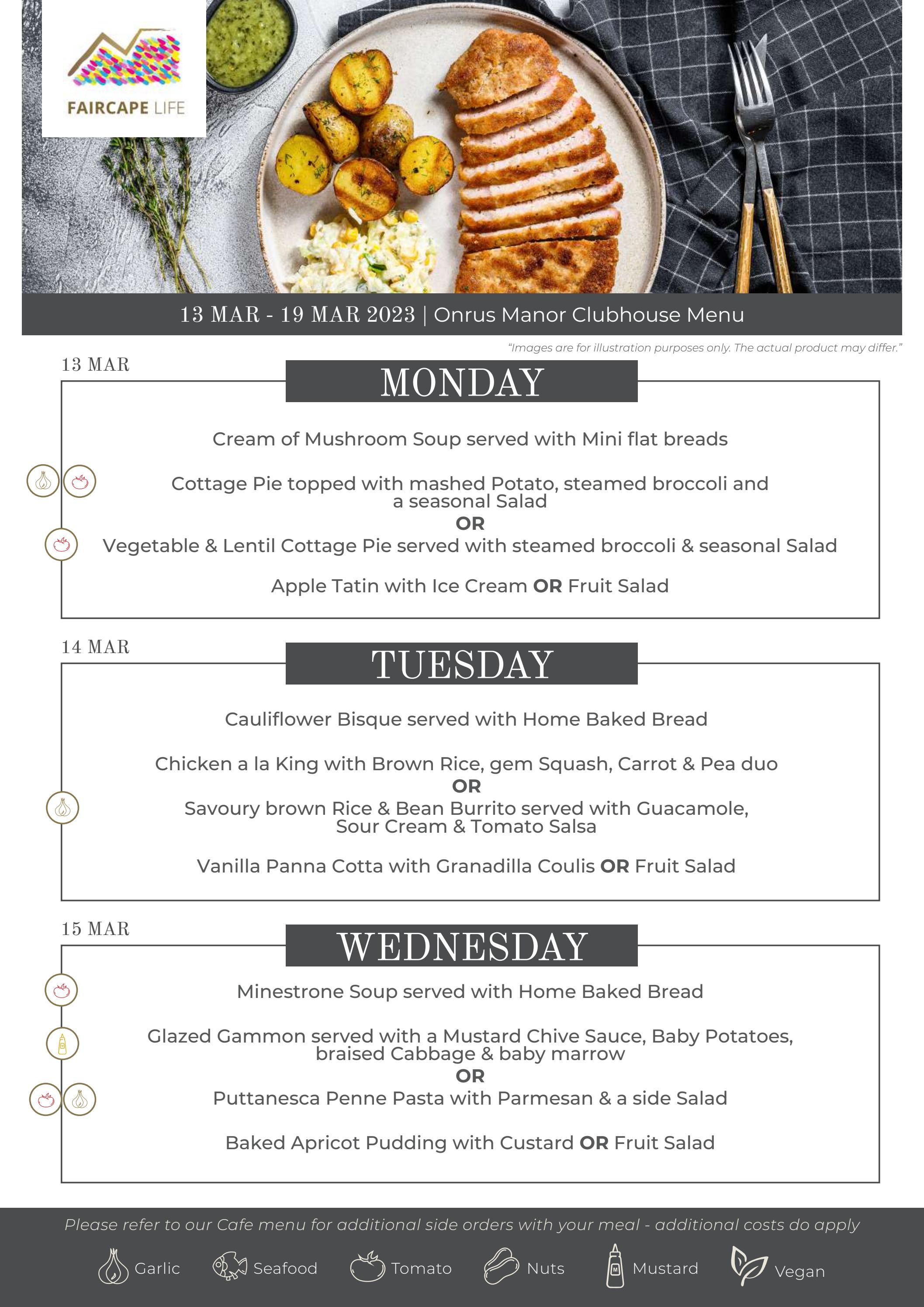 Clubhouse Menus | Onrus Manor | March - April by Faircape-Group - Issuu