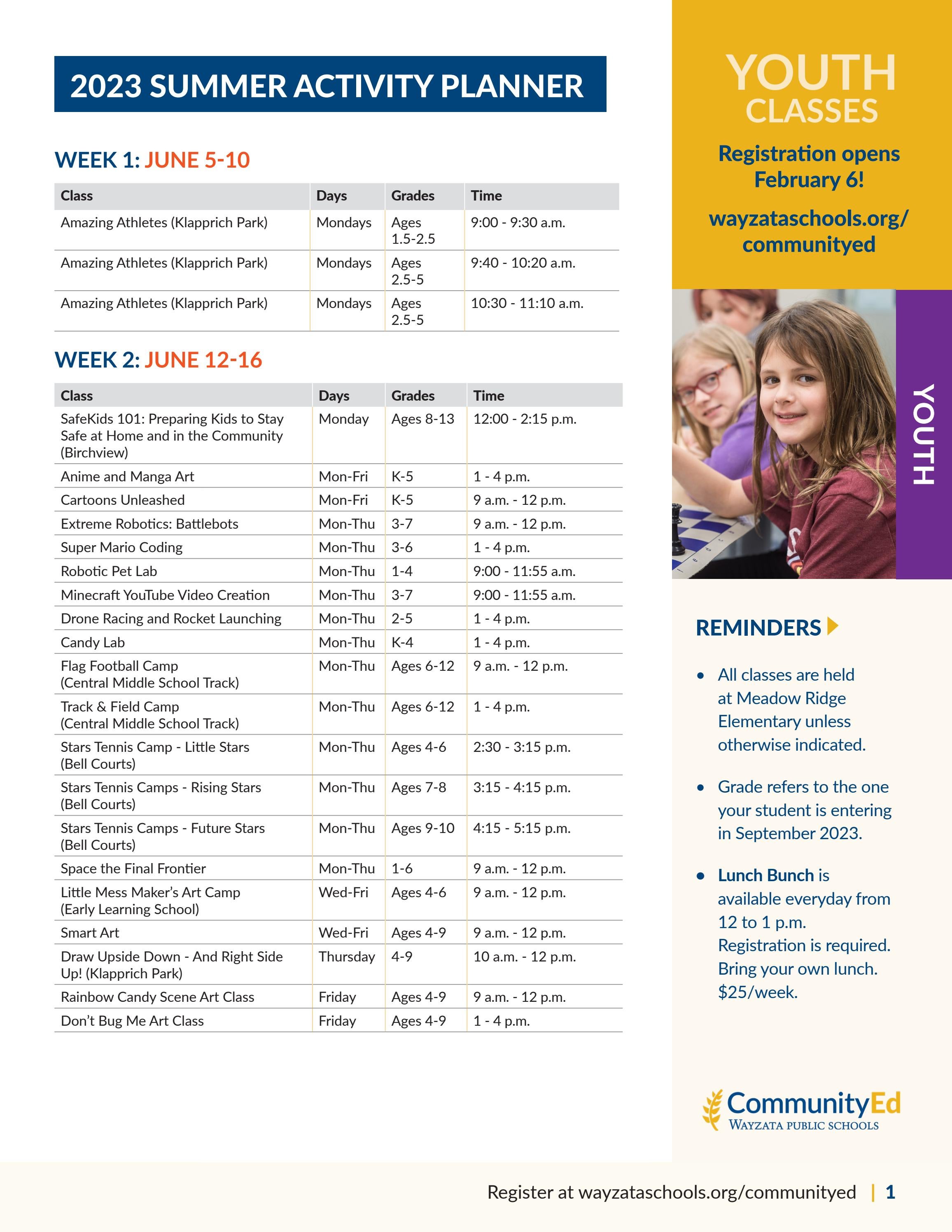 2023 Summer Youth Activity Planner by Wayzata Public Schools - Issuu