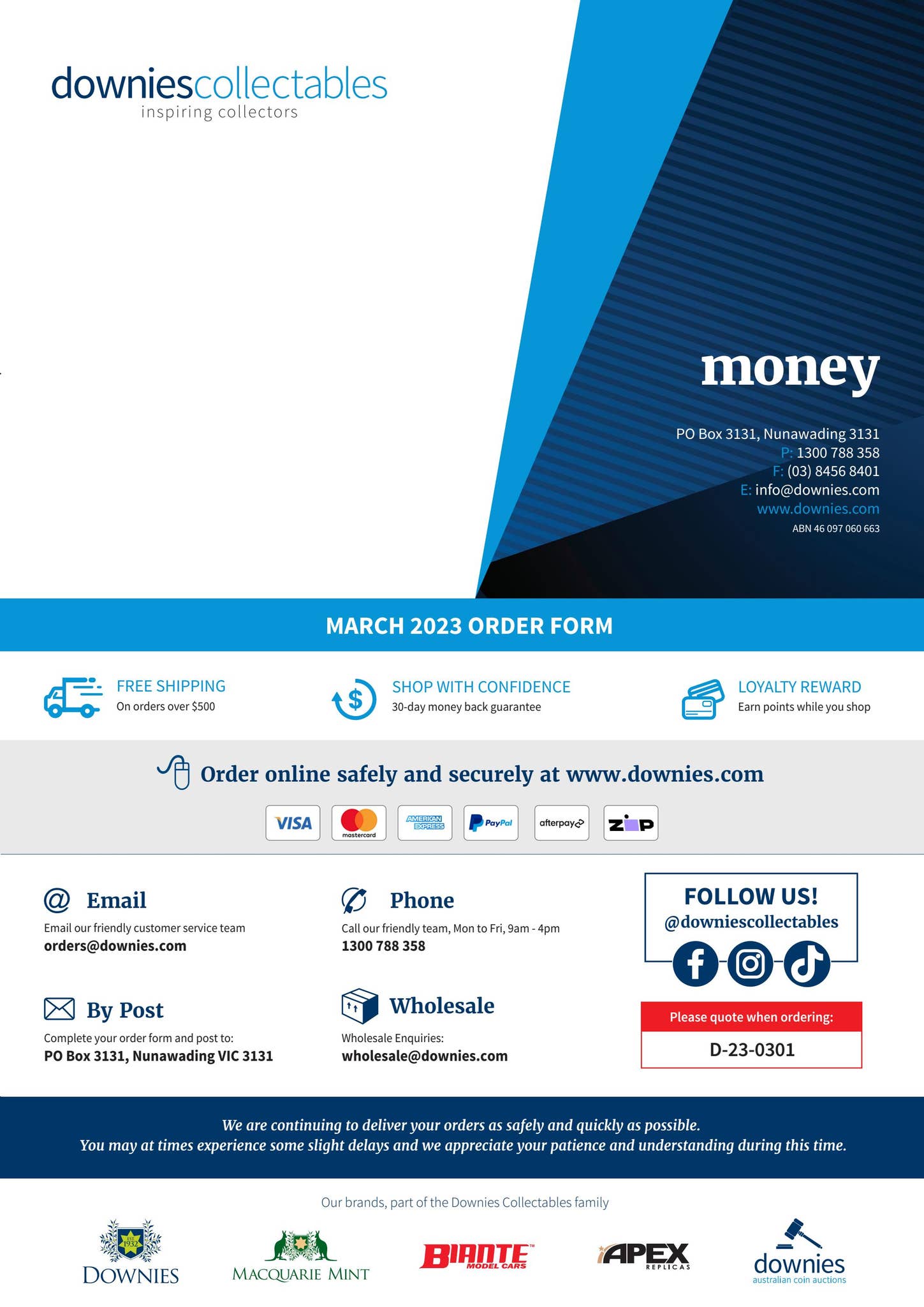 March Money 2023 Order Form by Downies - Issuu