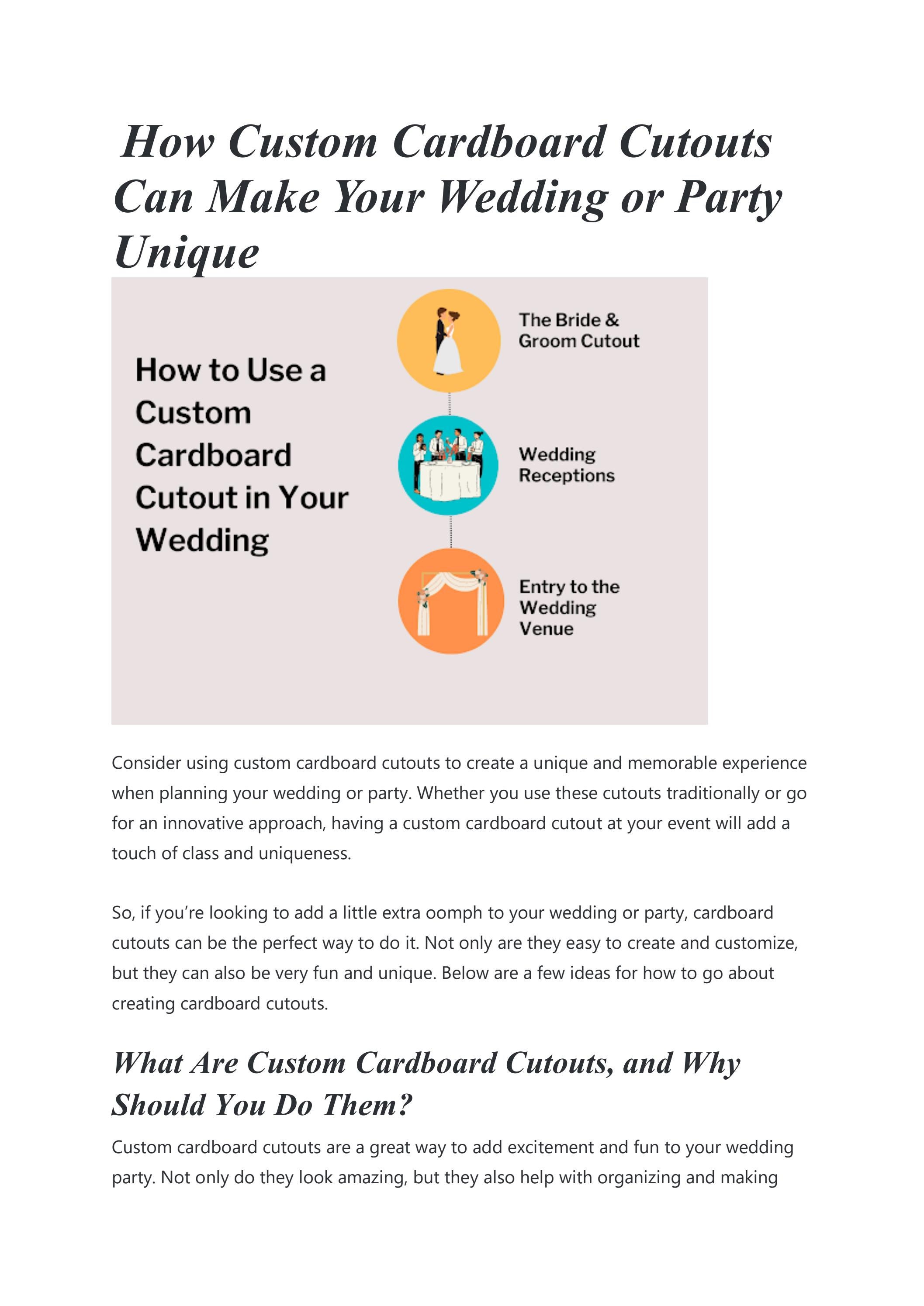 Custom Cardboard Cutout For Wedding Party by All Personalization - Issuu