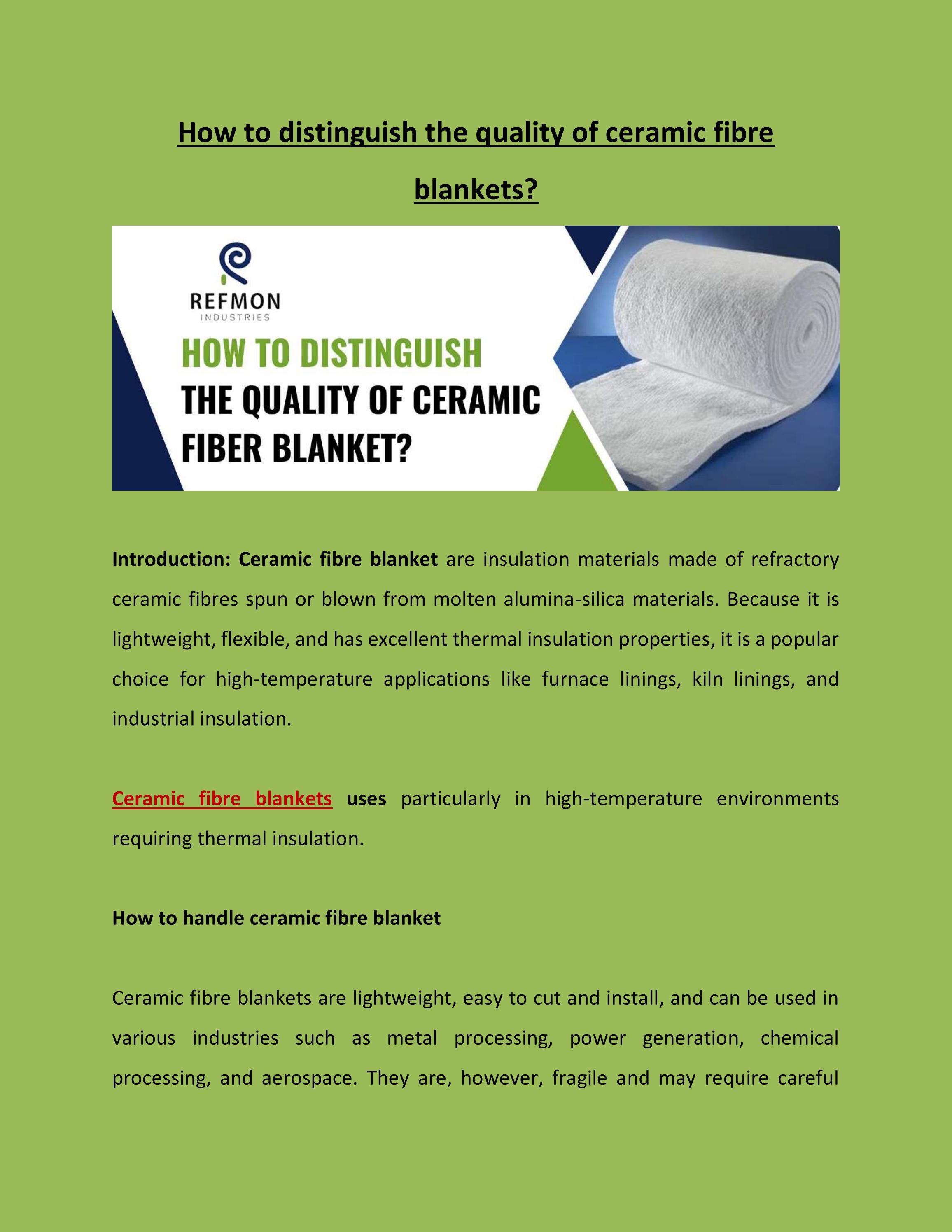 How to distinguish the quality of ceramic fiber blankets? by refmonin ...
