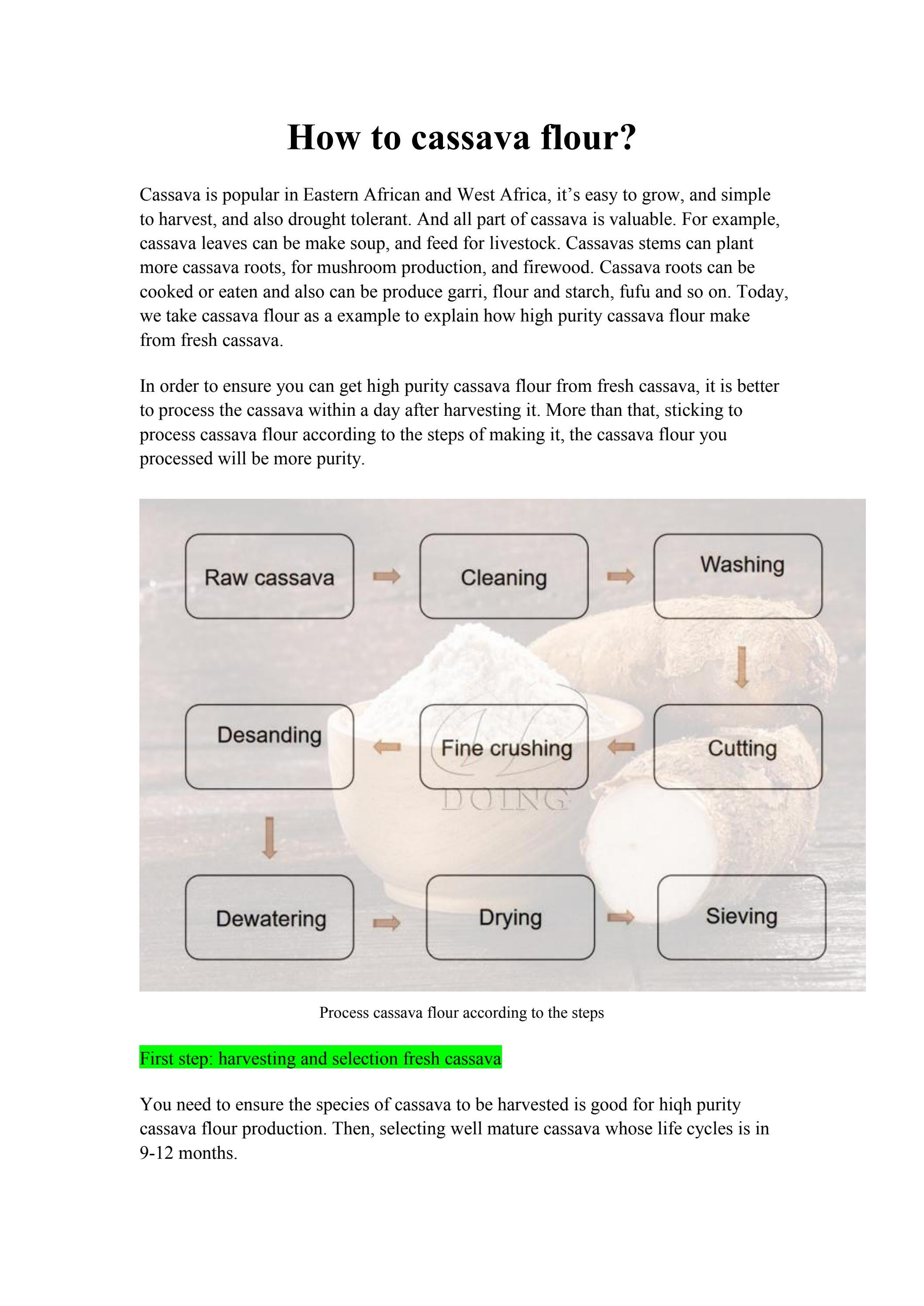 How to make cassava flour? by Henan-Doing cassava processing machine ...