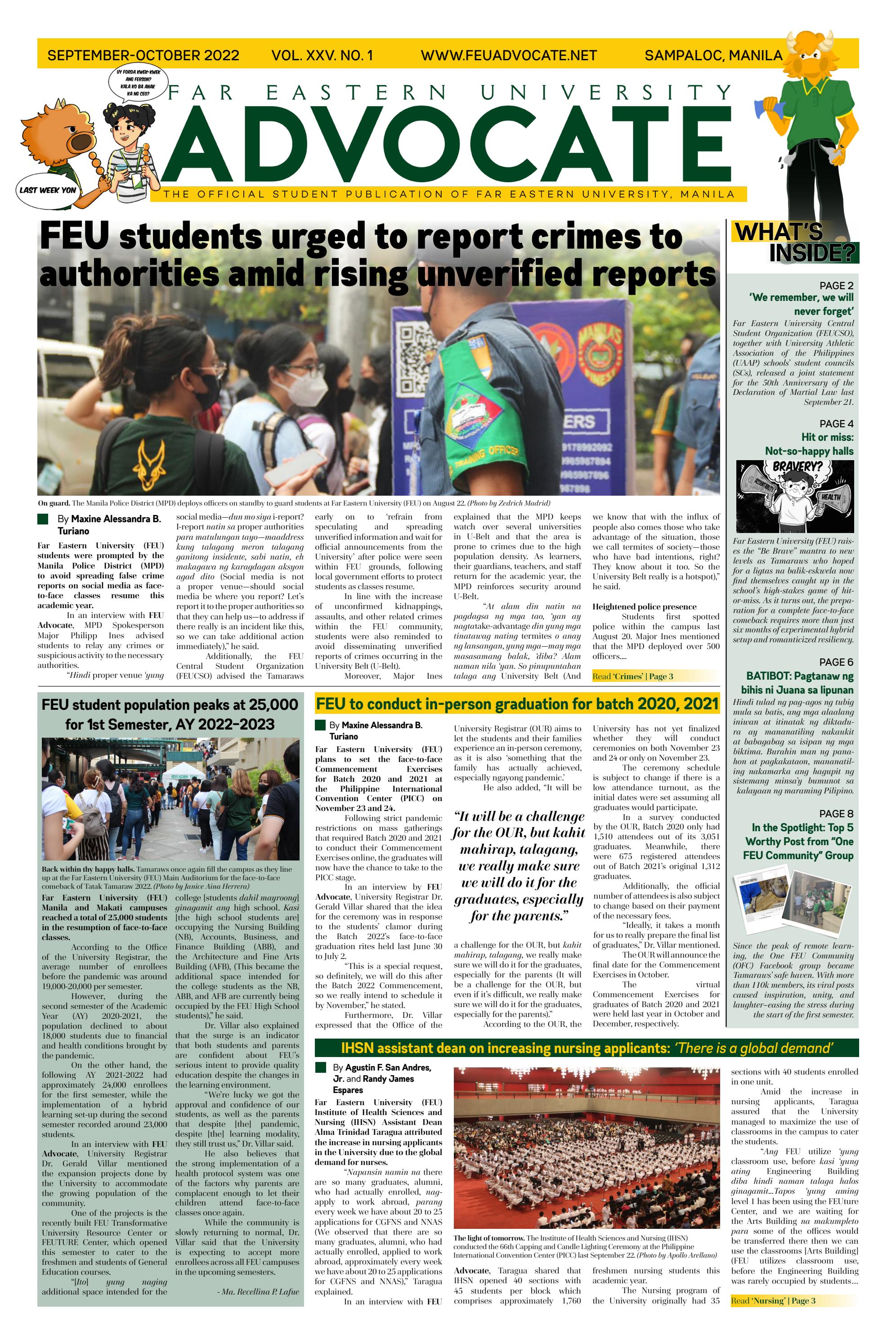 September-October 2022 by FEU Advocate - Issuu