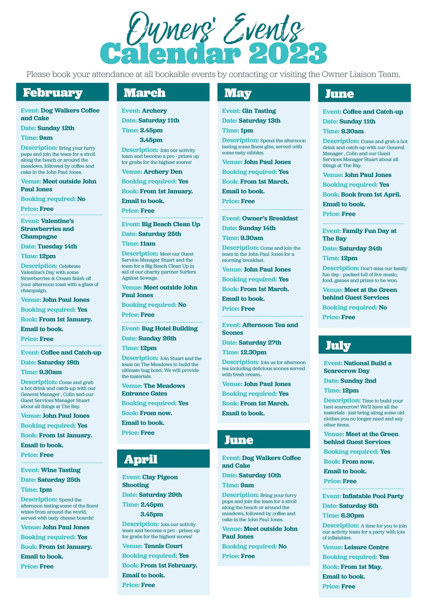 BAY - Owners Events Calendar 2023 by Away Resorts - Issuu