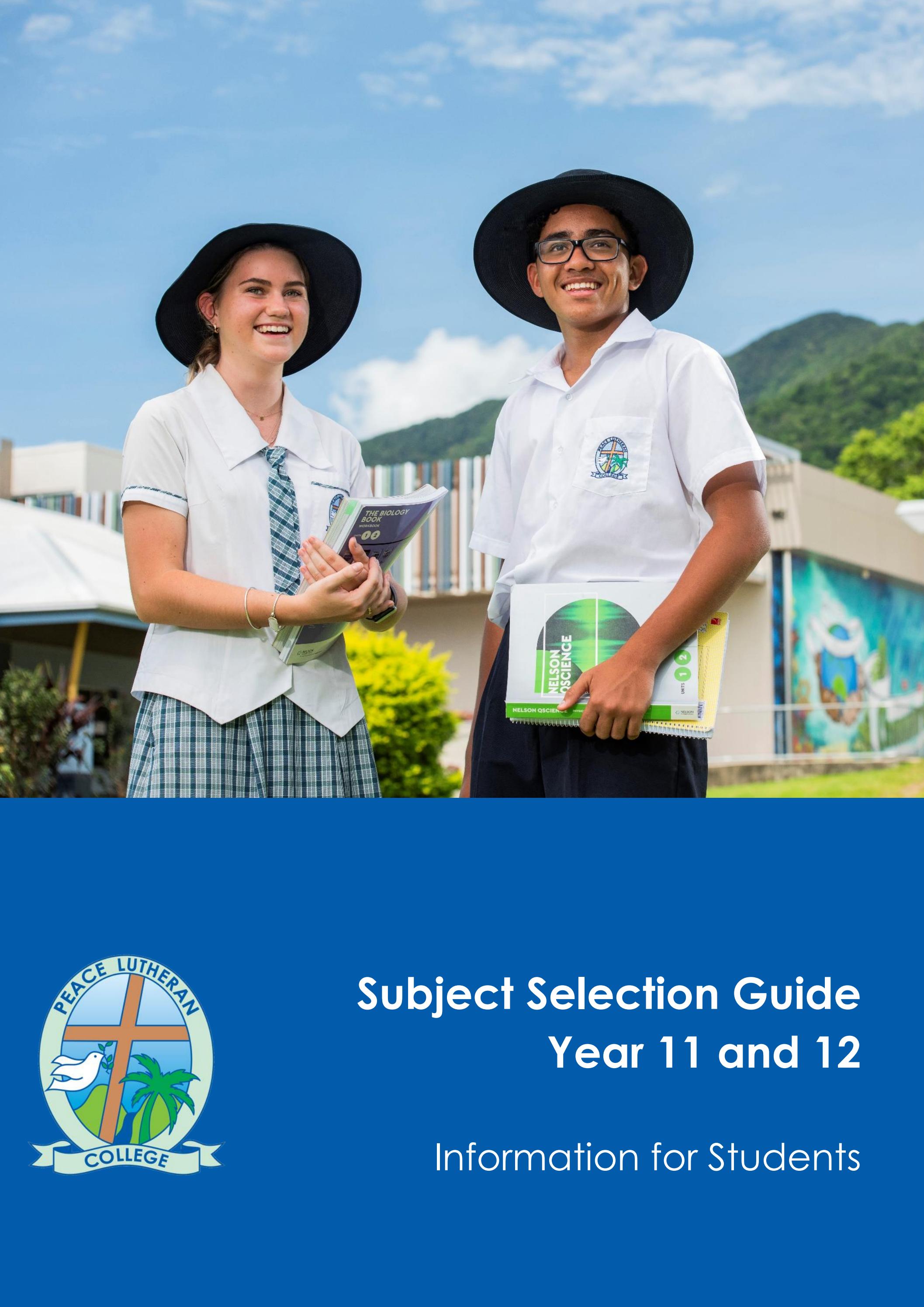 Subject Selection Guide - Year 11 and 12 by peacelutherancollege - Issuu