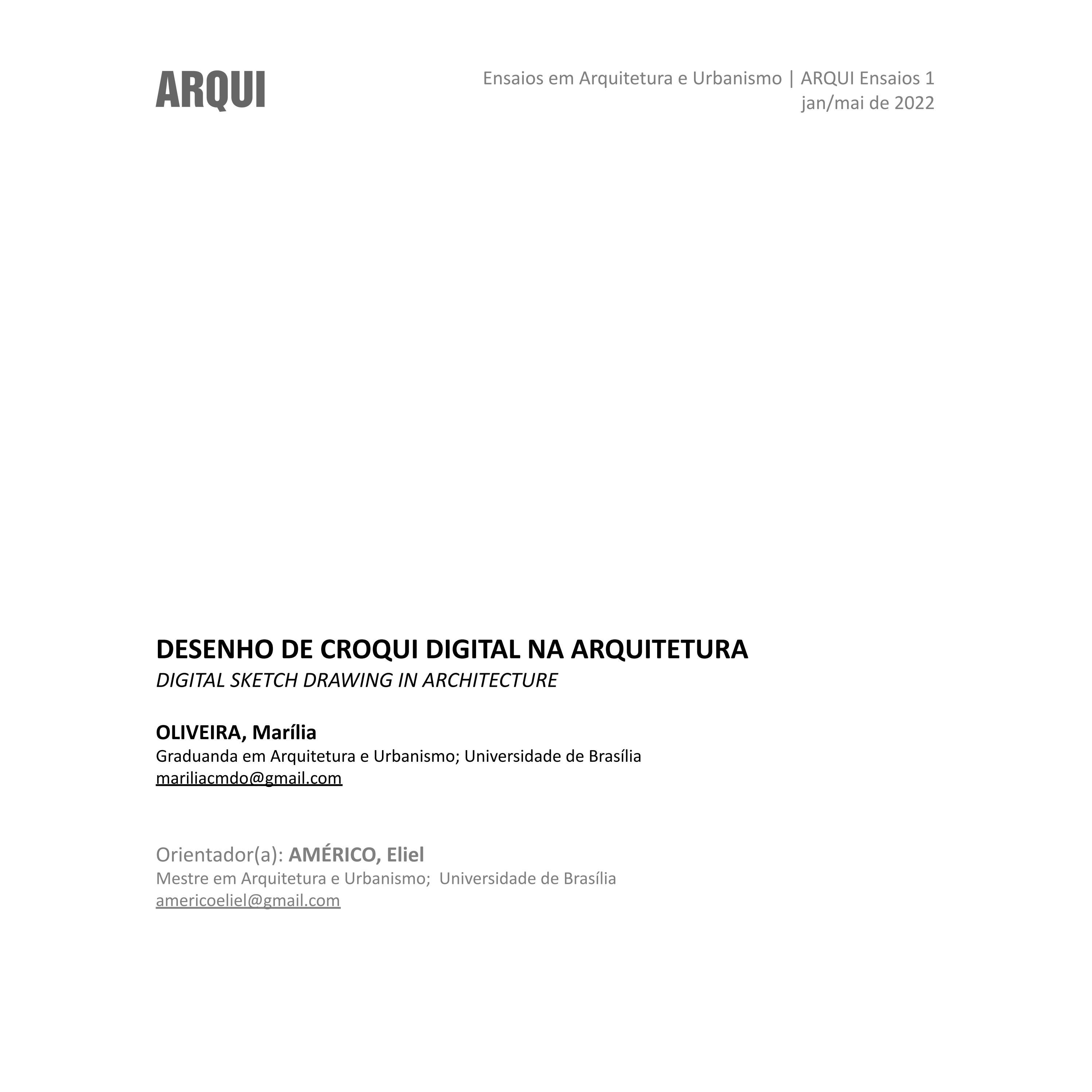 Ensaio teórico - Desenho de croqui digital na arquitetura by Marília ...