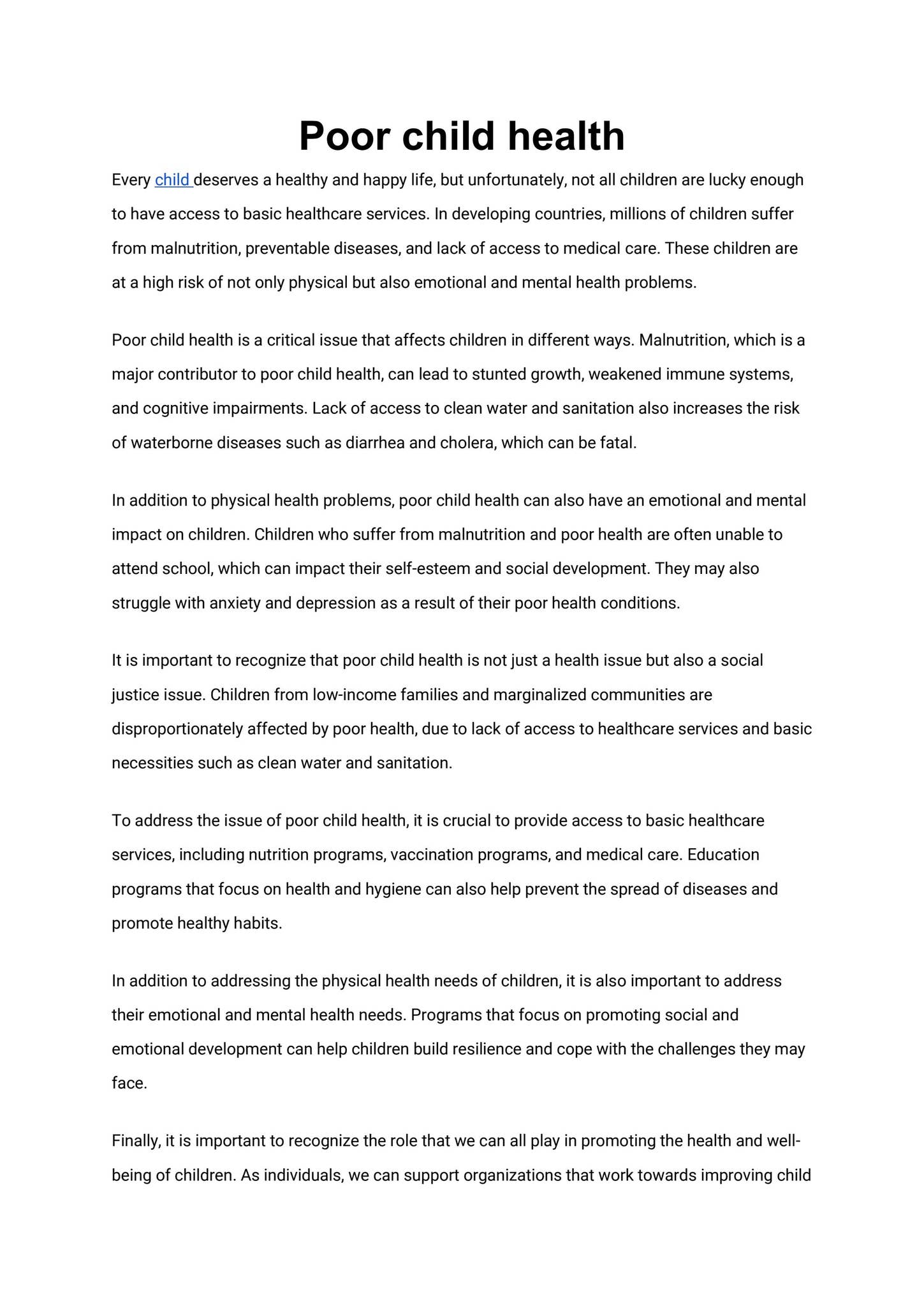 Poor Child health by NGO Management Software - Issuu