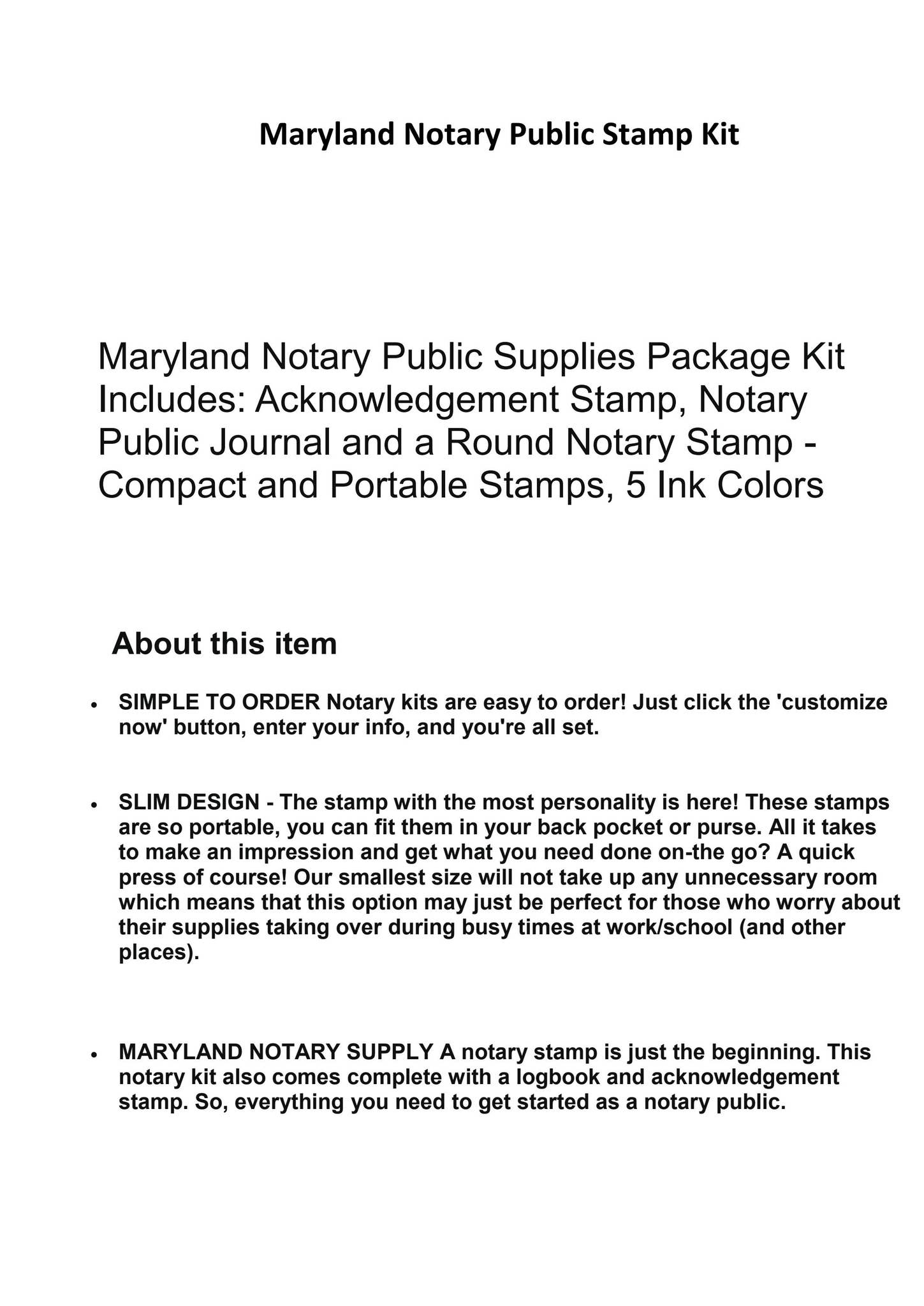 Maryland Notary Public Stamp Kit by acornsales - Issuu