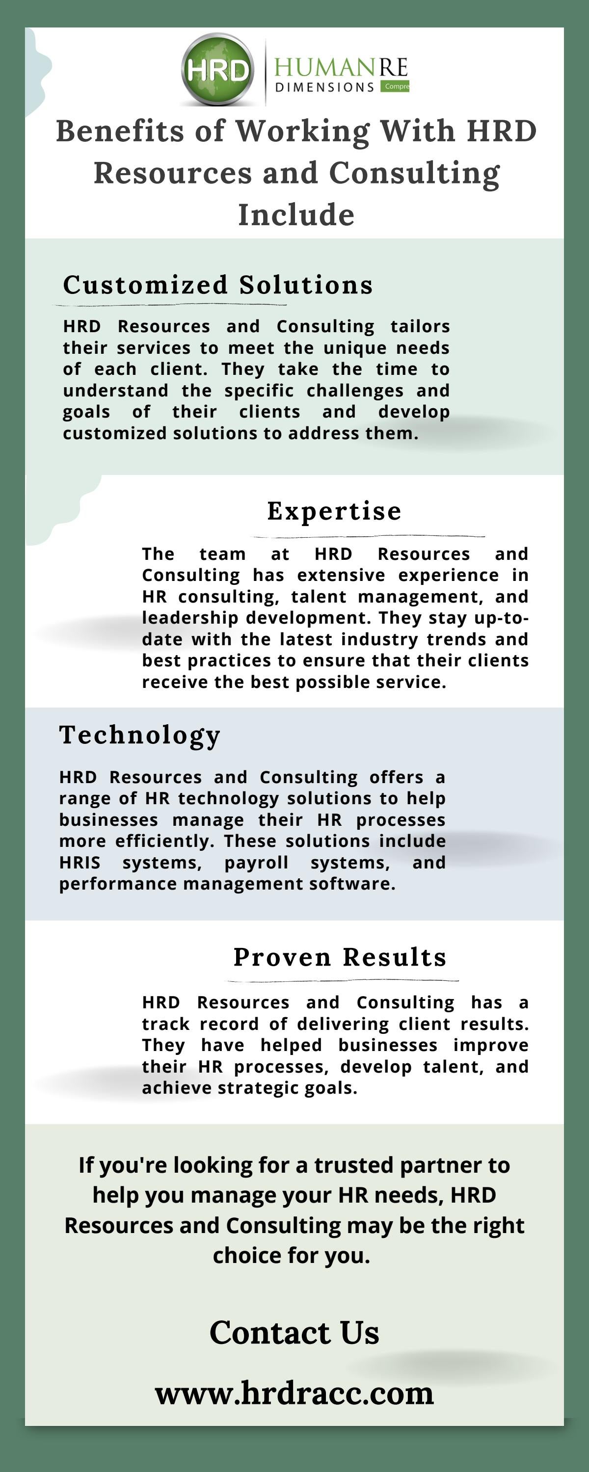 Benefits of working with HRD Resources and Consulting include by Human ...