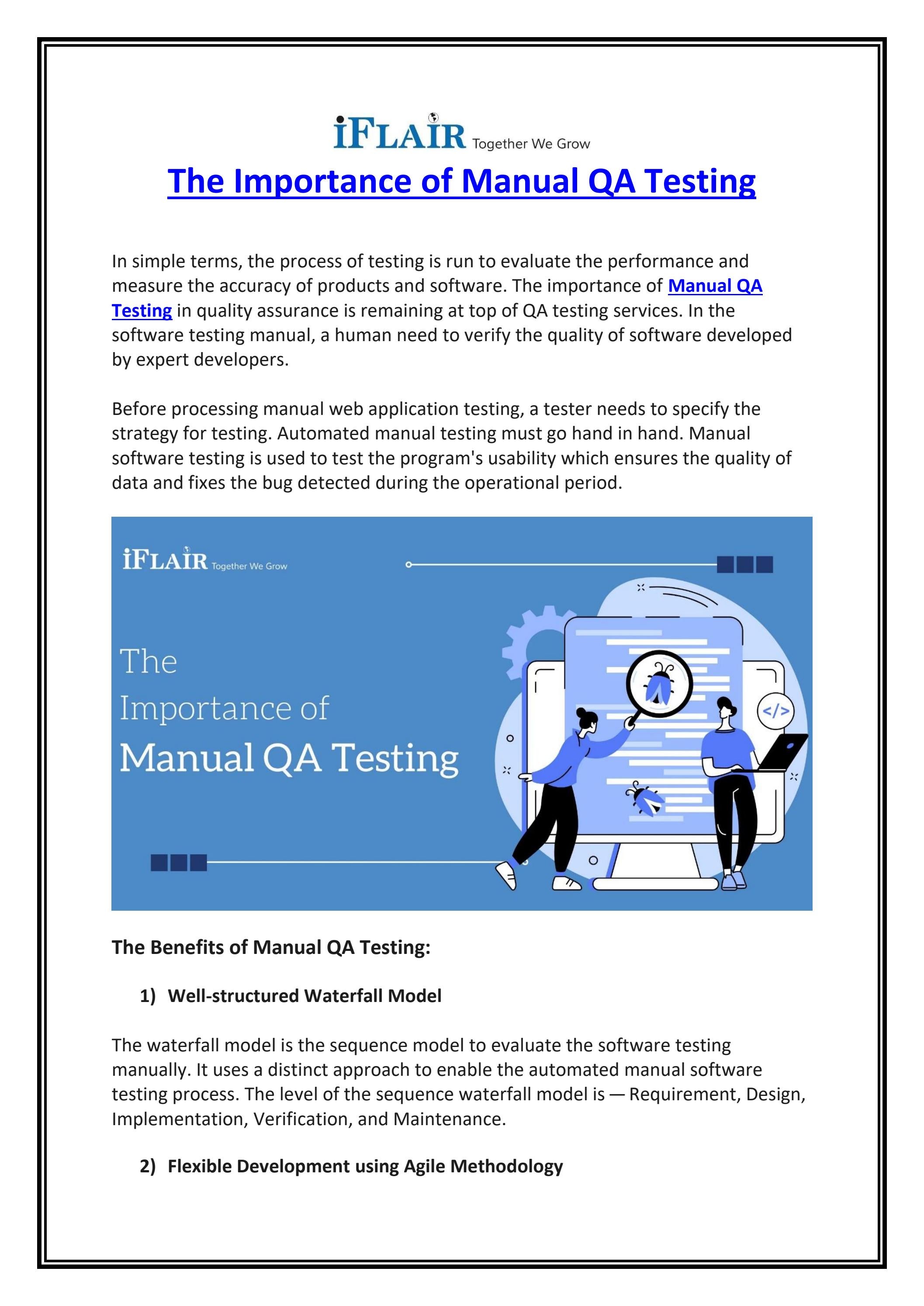 The Importance Of Manual Qa Testing By Amelia Jonas Issuu 8623