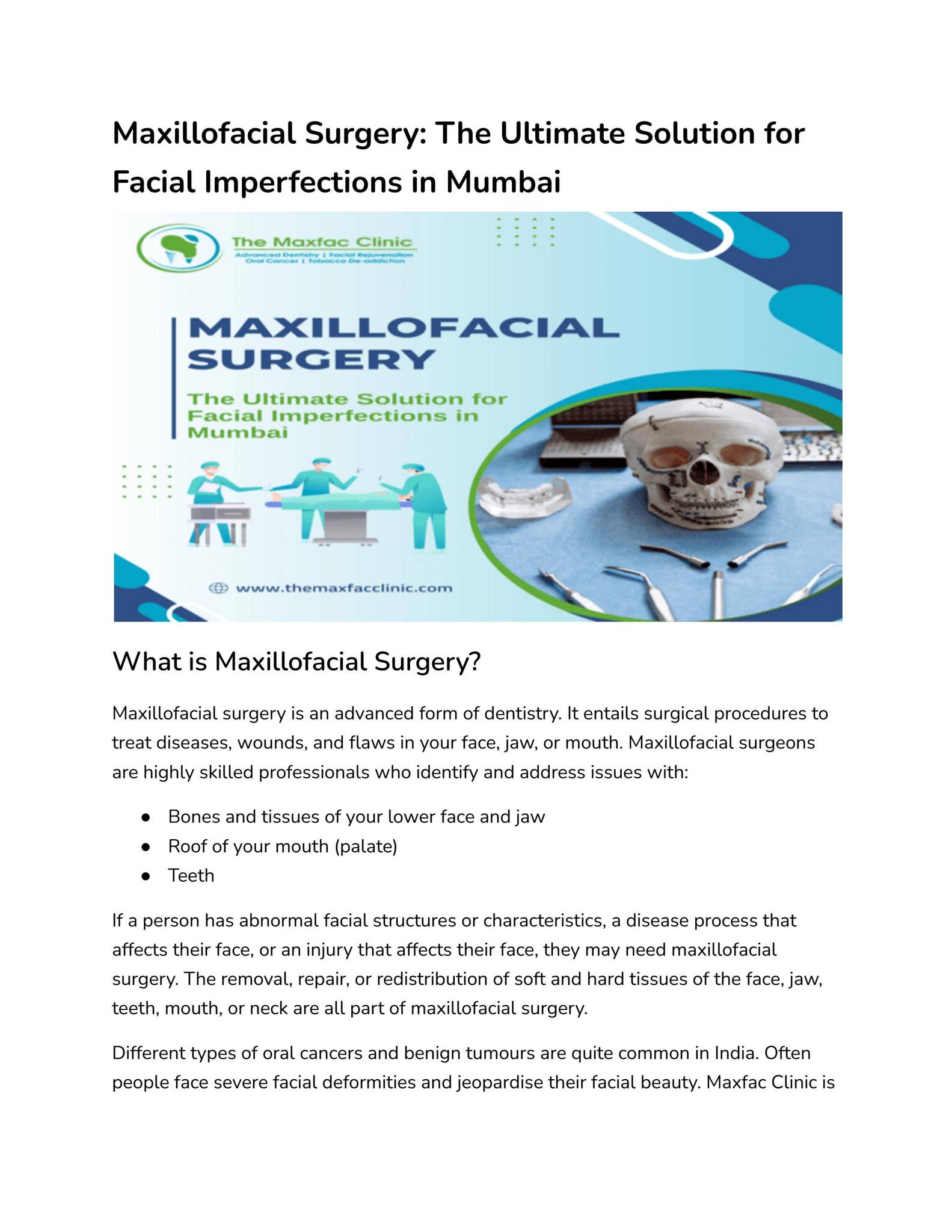 Maxillofacial Surgery: The Ultimate Solution for Facial Imperfections ...