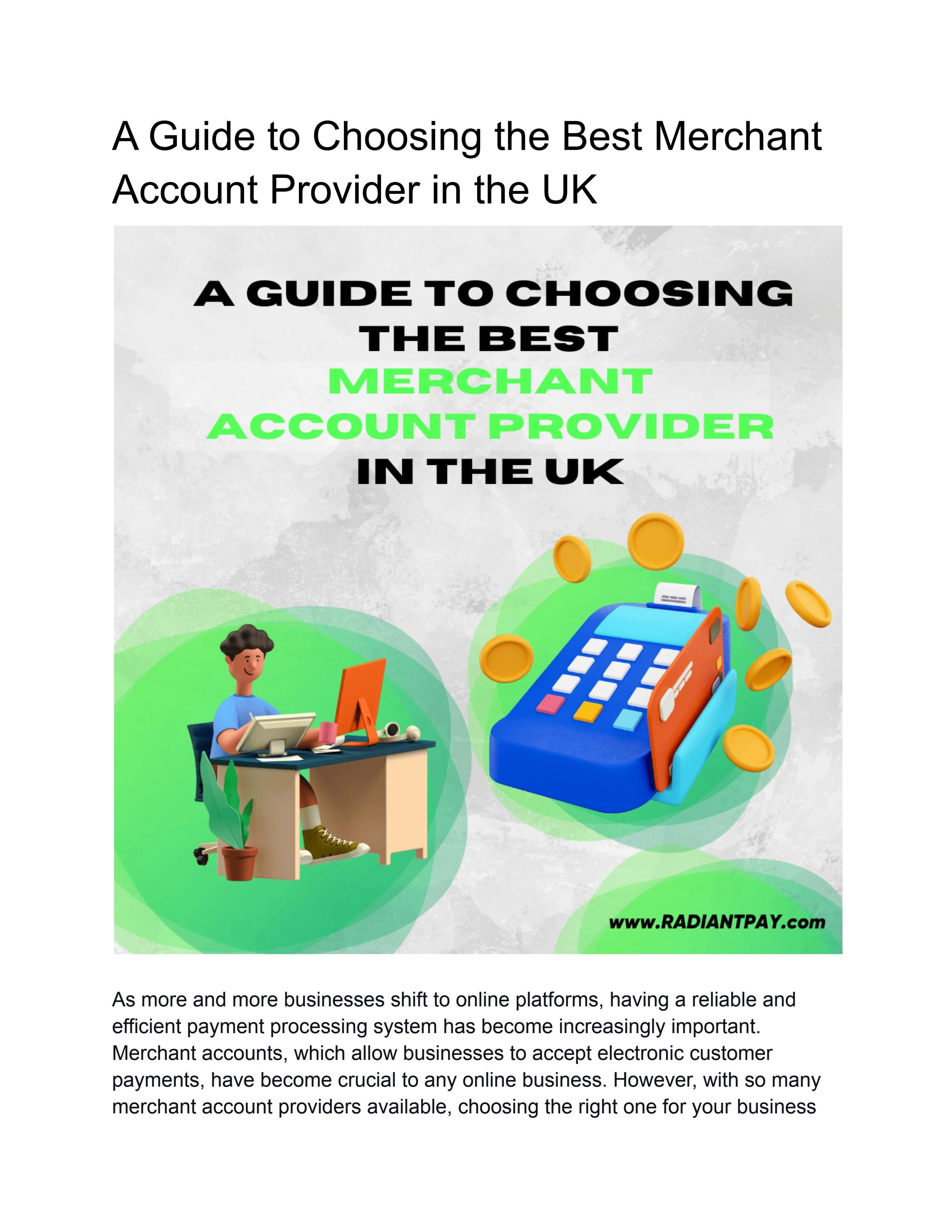 A Guide to Choosing the Best Merchant Account Provider in the UK by ...
