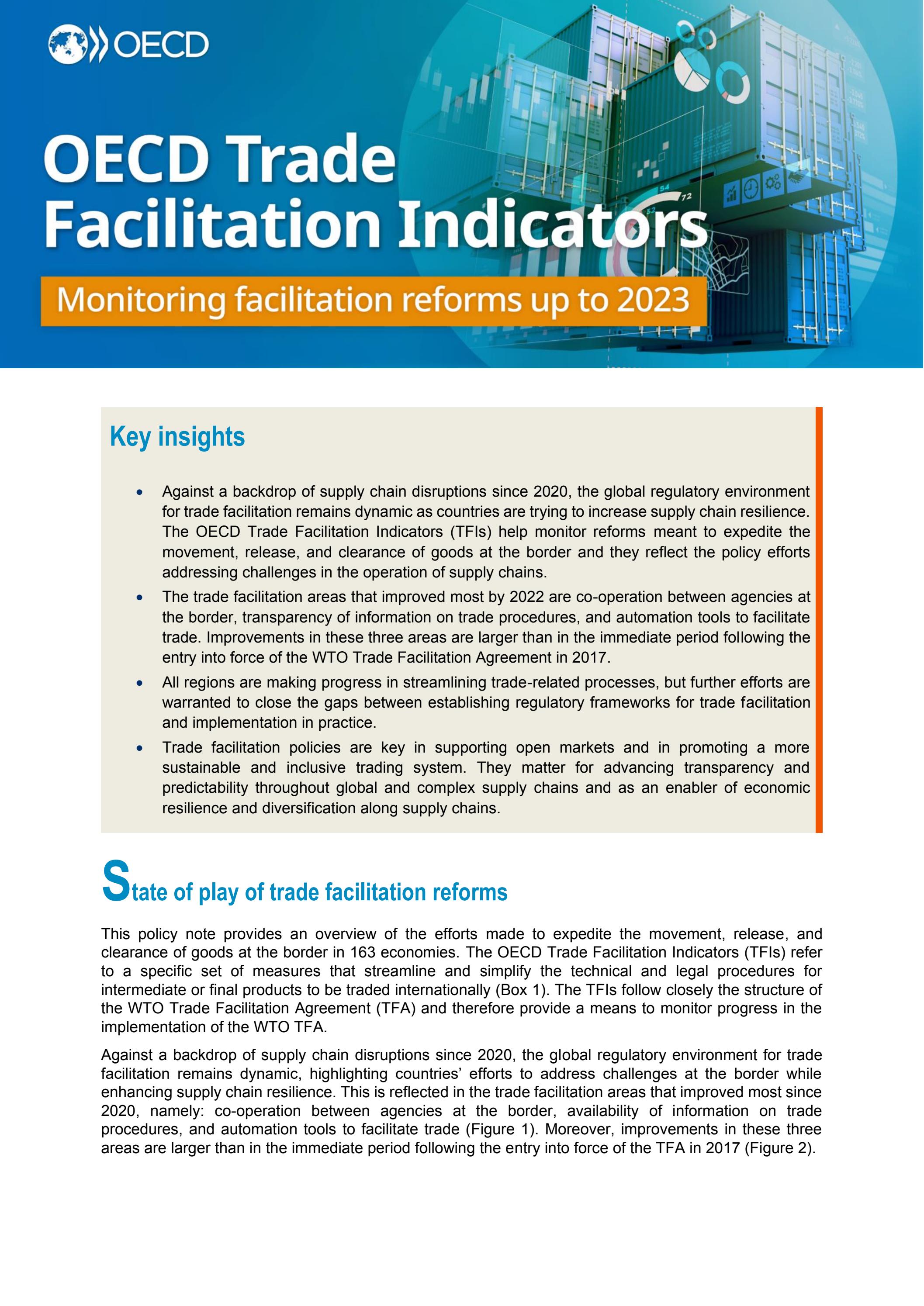 OECD Trade Facilitation Indicators: Monitoring facilitation reforms up ...
