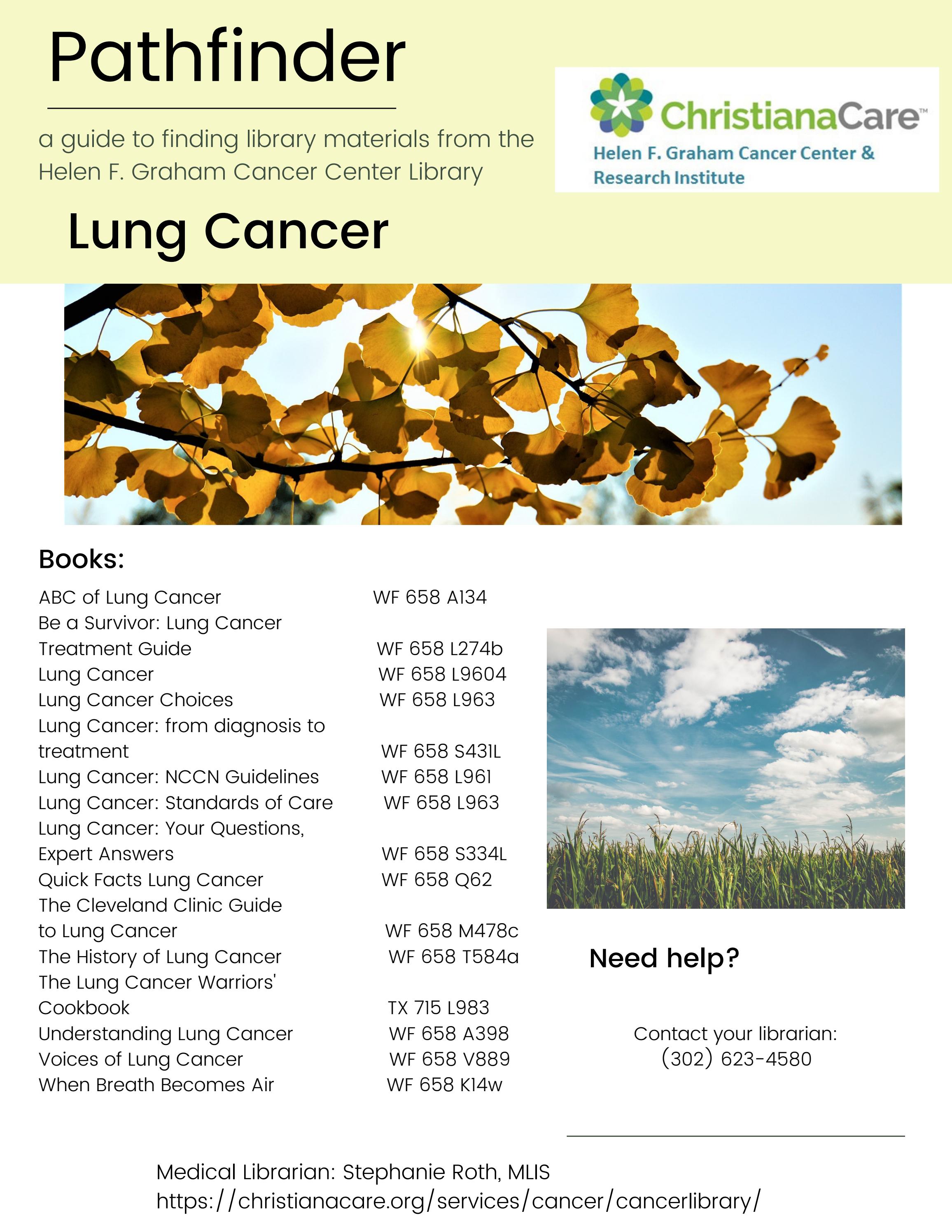Lung Cancer Pathfinder by Helen F. Graham Cancer Center Library ...