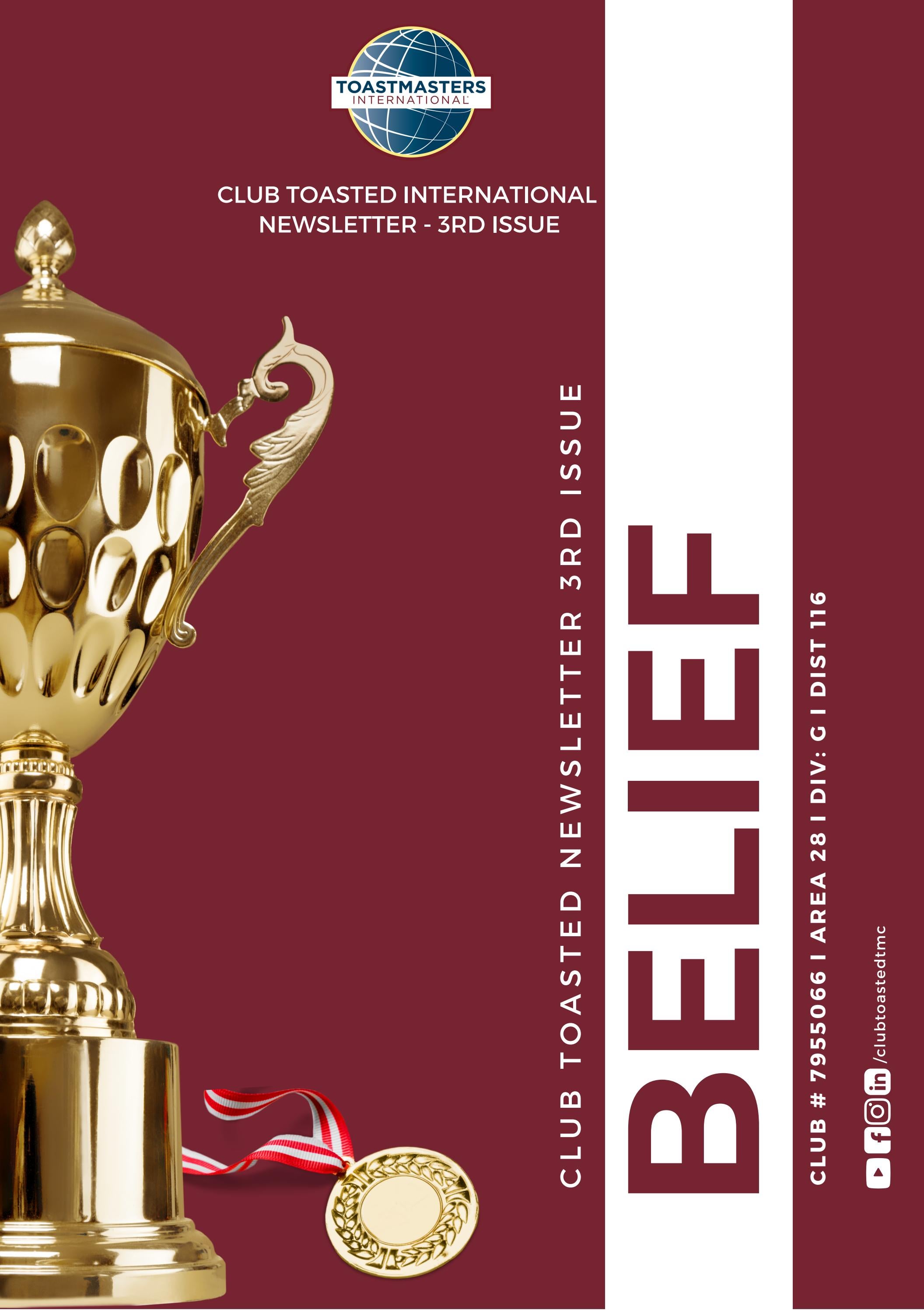3rd Edition of the Club ToastEd International Newsletter "Belief" by ...