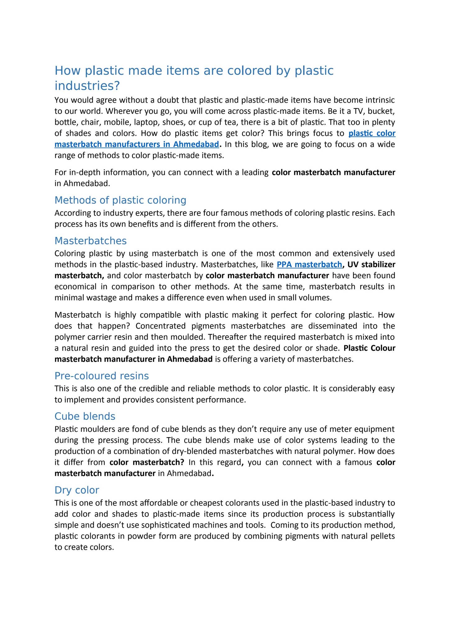 How plastic made items are colored by plastic industries? by Sumiran ...