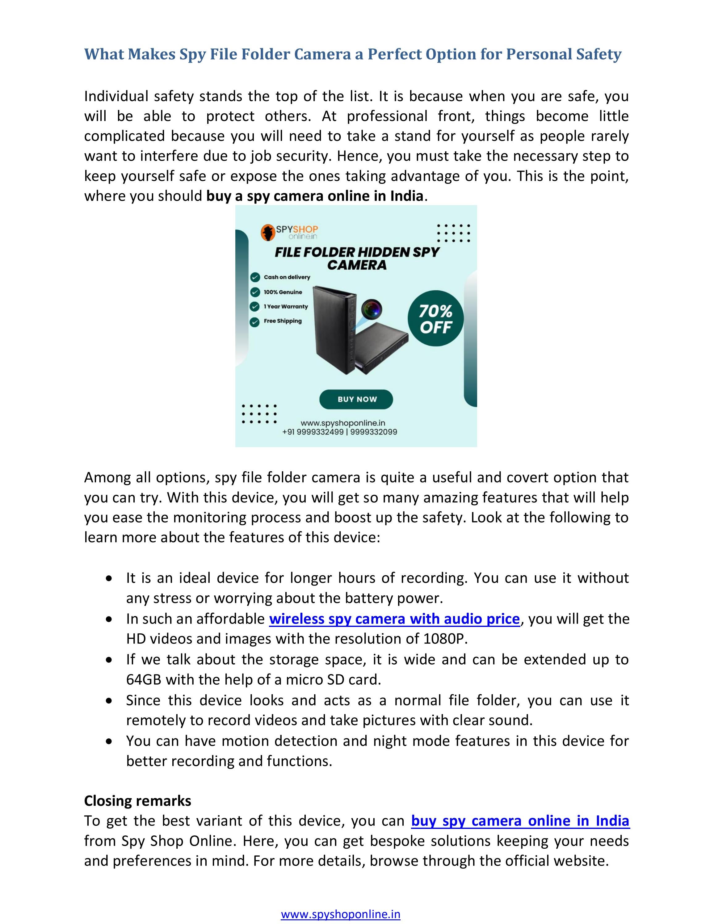 What Makes Spy File Folder Camera a Perfect Option for Personal Safety ...