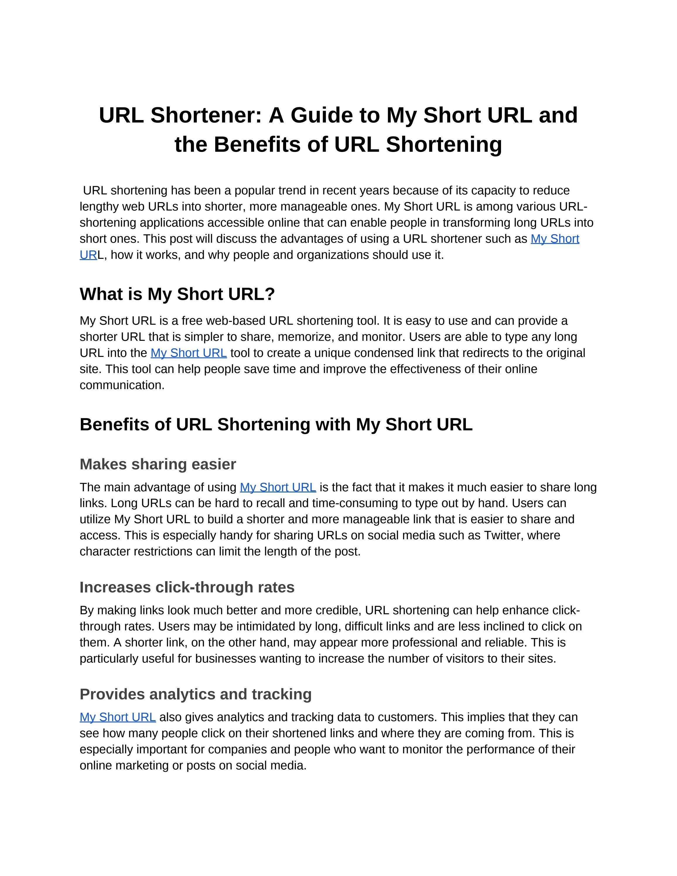 URL Shortener A Guide To My Short URL And The Benefits Of URL