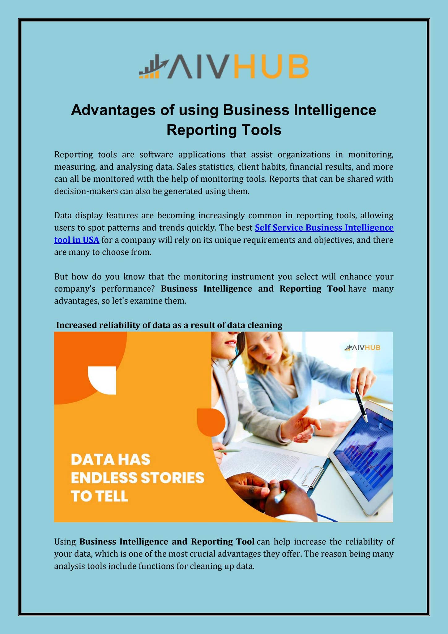 Advantages of using Business Intelligence Reporting Tools by AIVHUB - Issuu