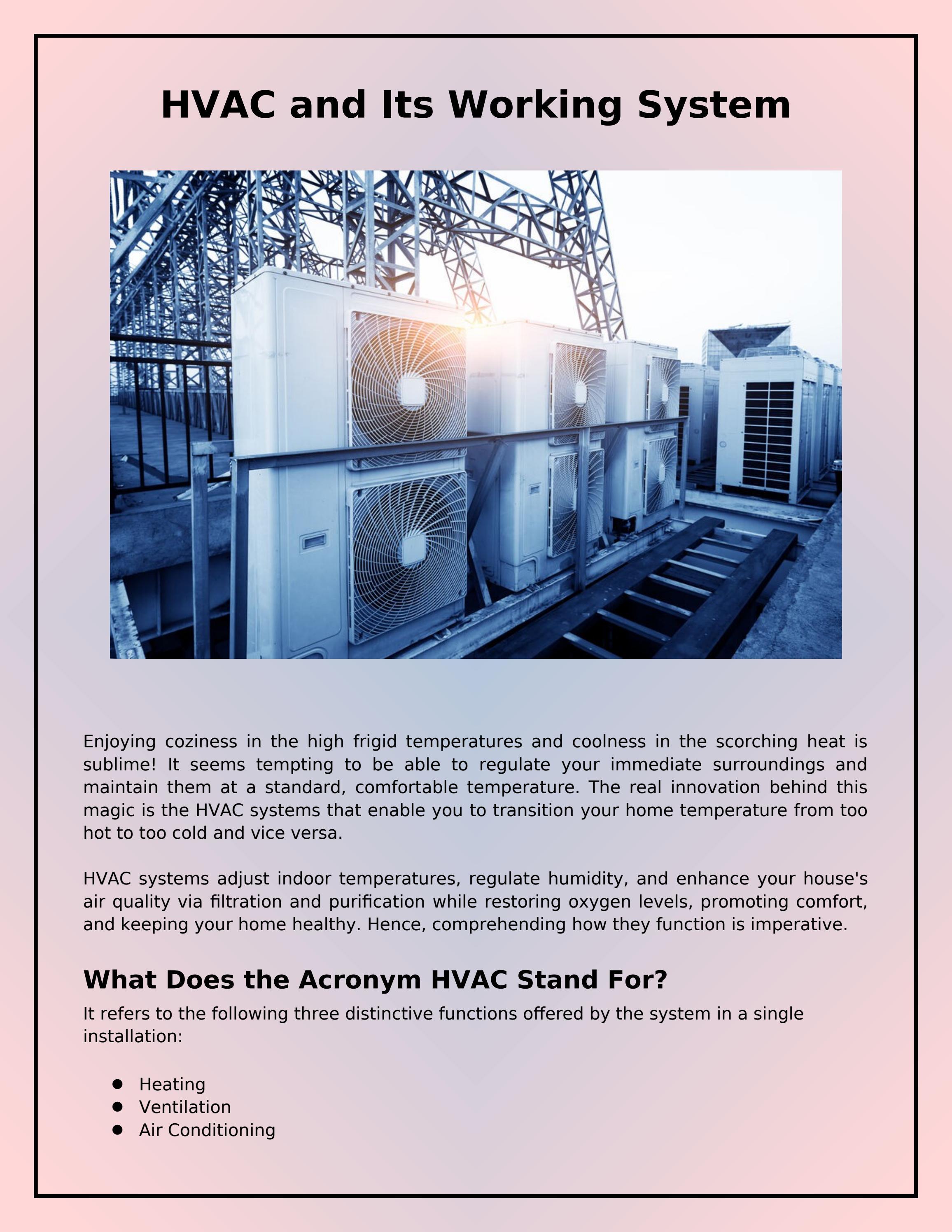 HVAC and Its Working System by Ace Plumbing - Issuu