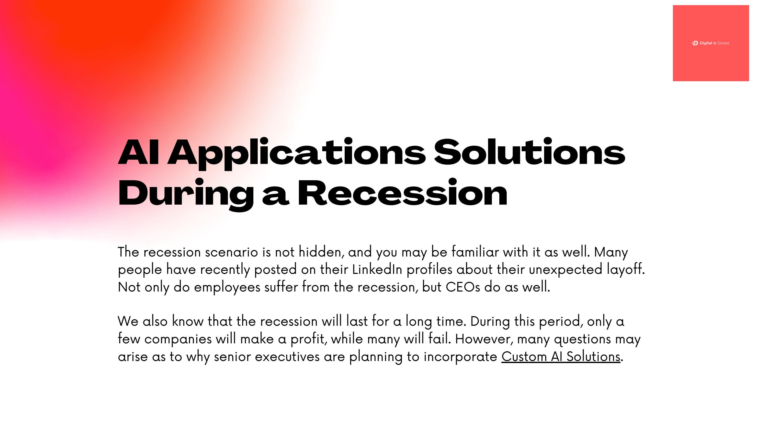 AI applications Solutions During a Recession by tanvisingha05 - Issuu