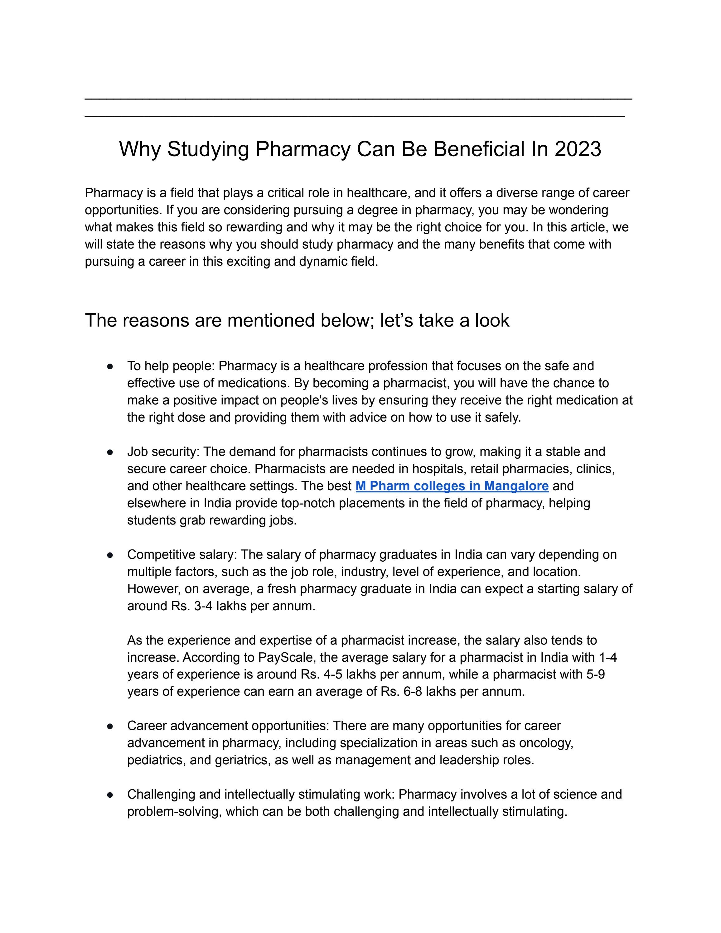Why Studying Pharmacy Can Be Beneficial In 2023 by Tina Verma - Issuu