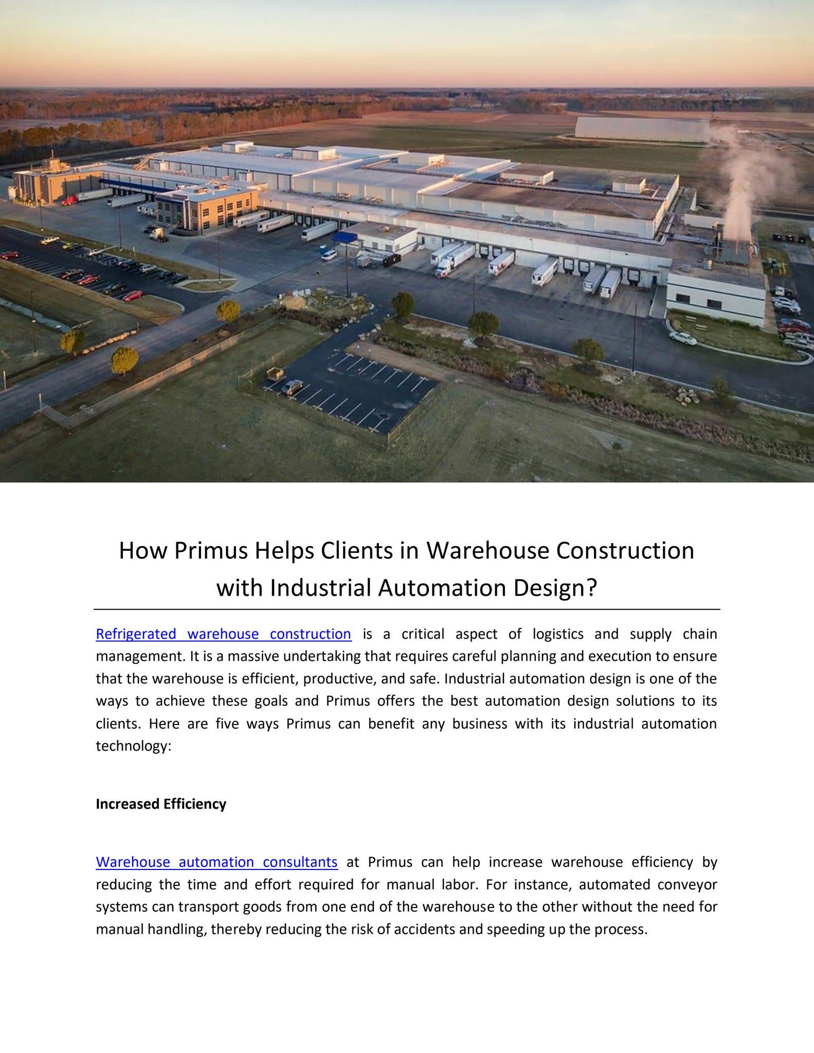 How Primus Helps Clients in Warehouse Construction with Industrial ...