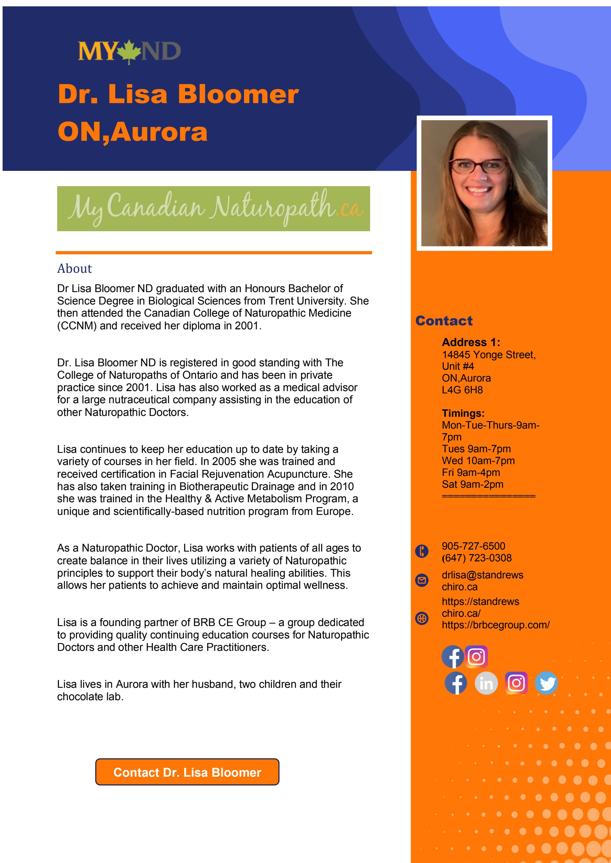 Dr Lisa Bloomer by Canadian Naturopath - Issuu