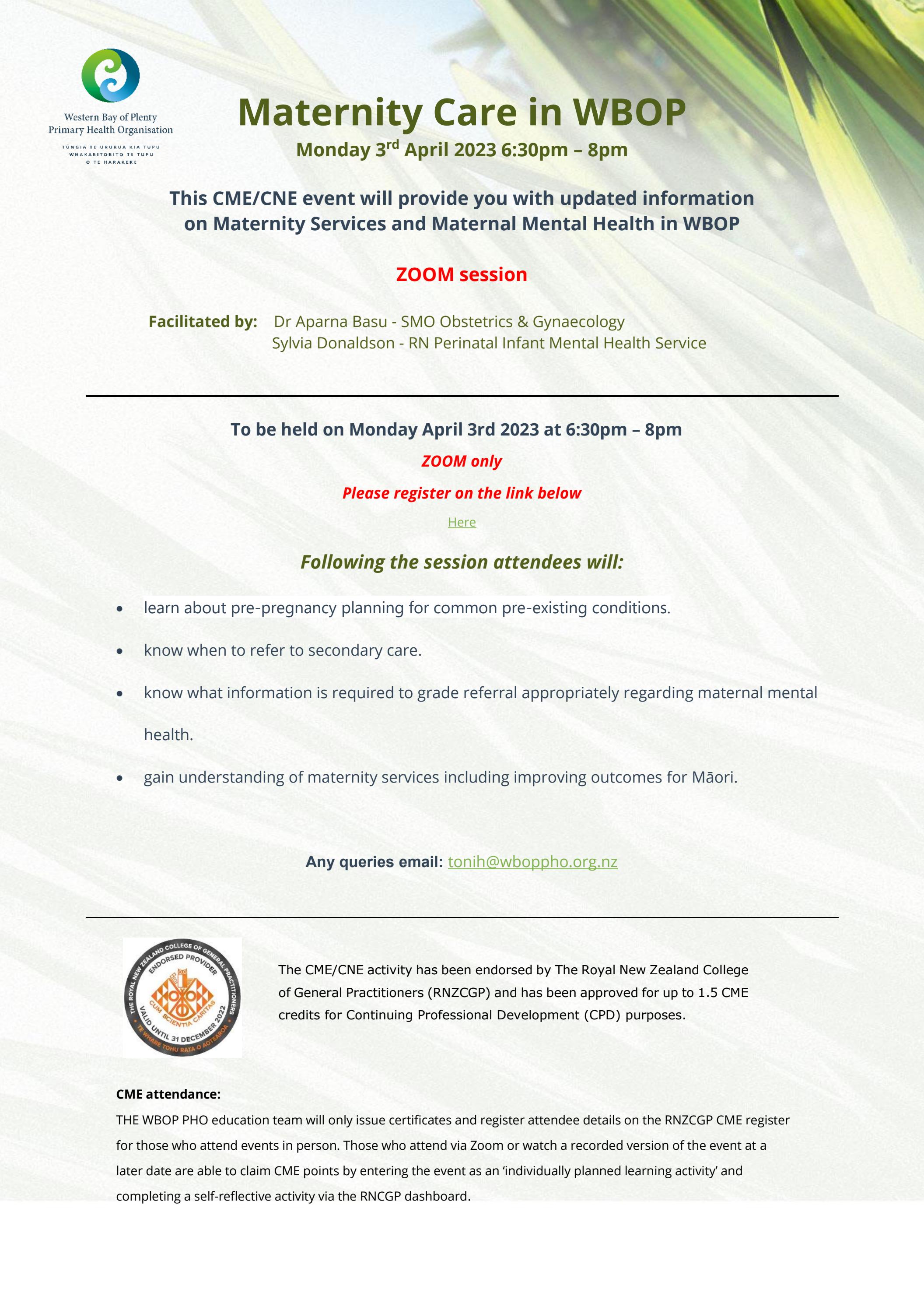 2023 04 03 Maternity Care in WBOP Flyer by WBOP PHO - Issuu