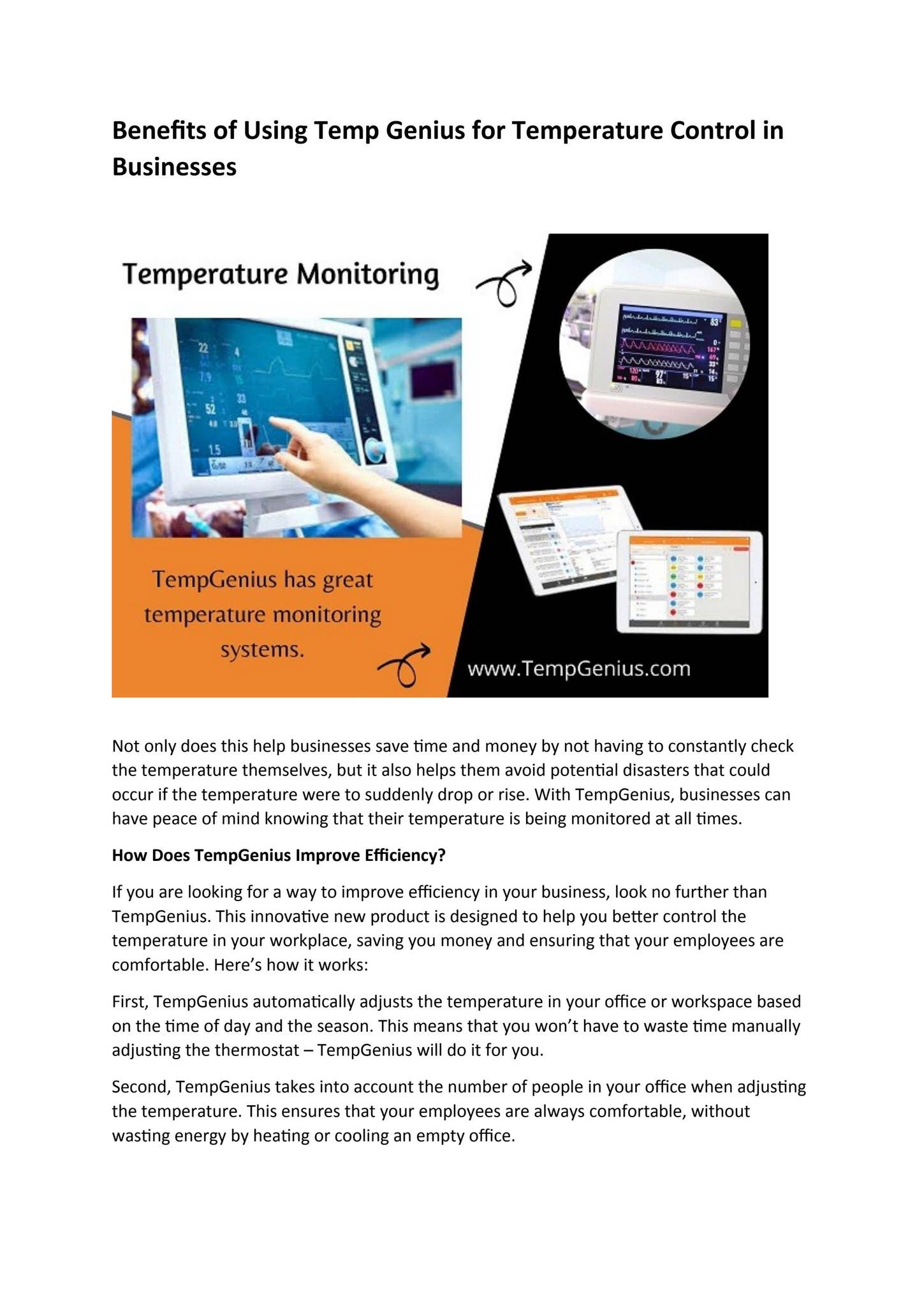 Benefits of Using Temp Genius for Temperature Control in Businesses by ...