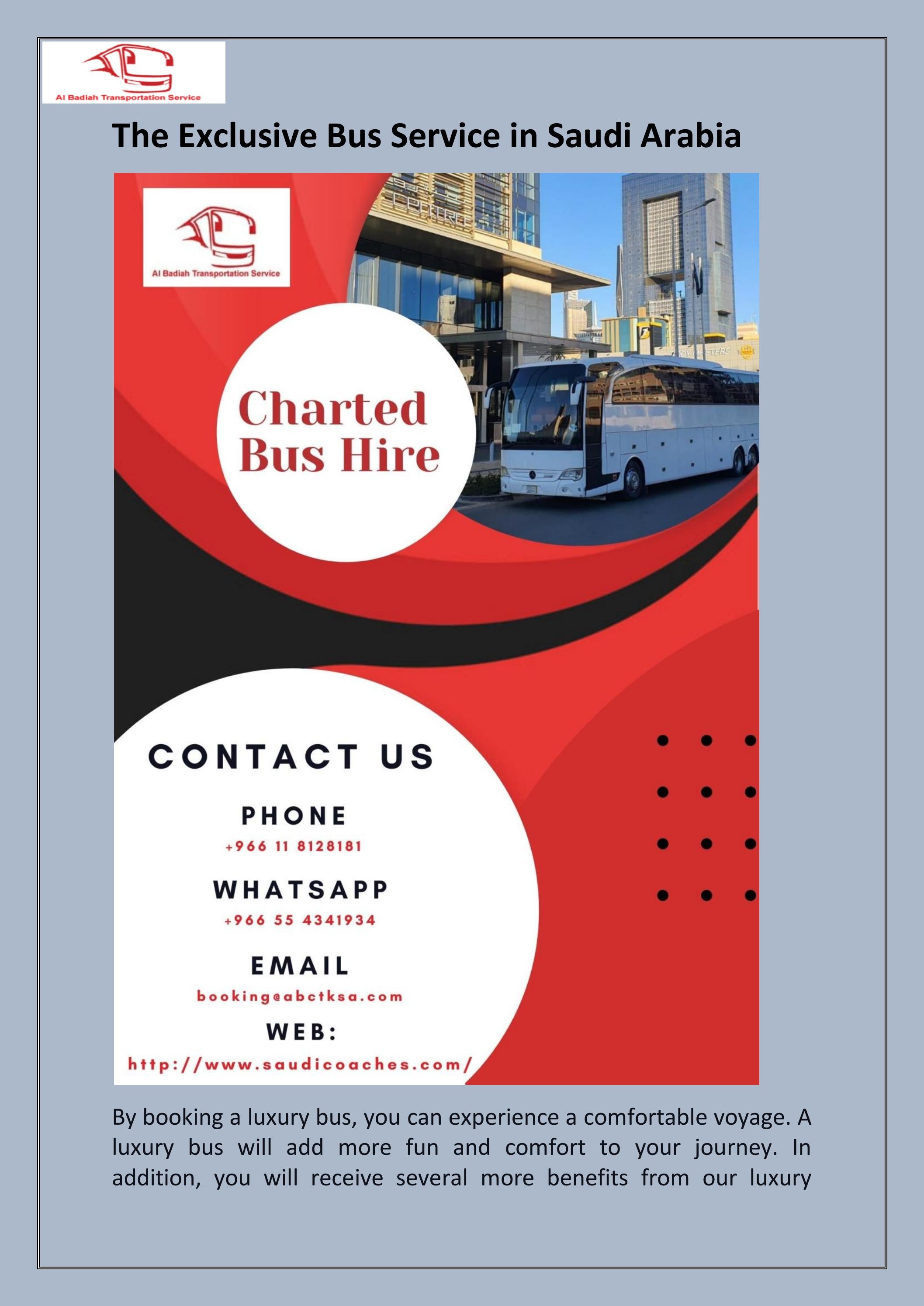 The Exclusive Bus Service in Saudi Arabia by Saudi Coaches - Issuu