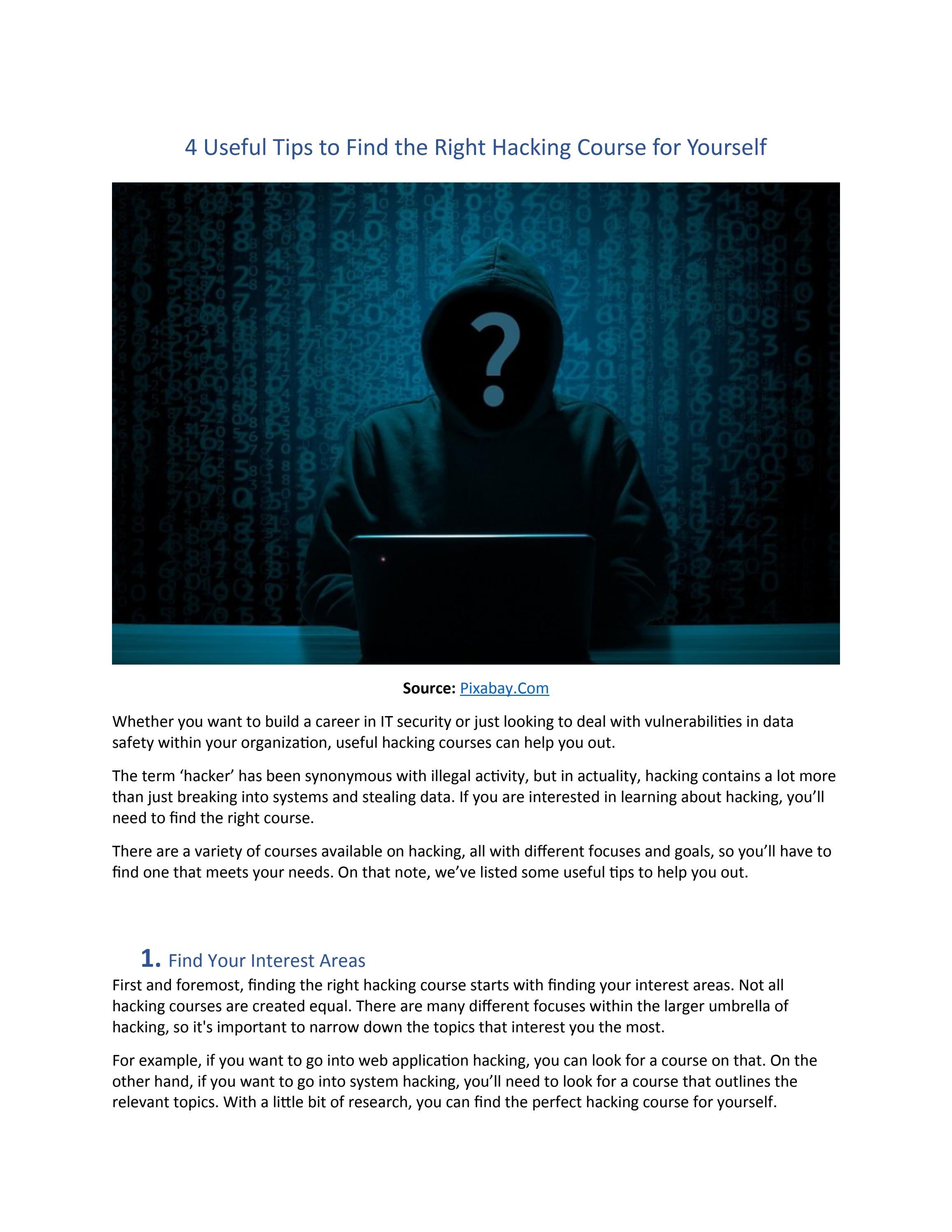 4 Useful Tips to Find the Right Hacking Course for Yourself by ...