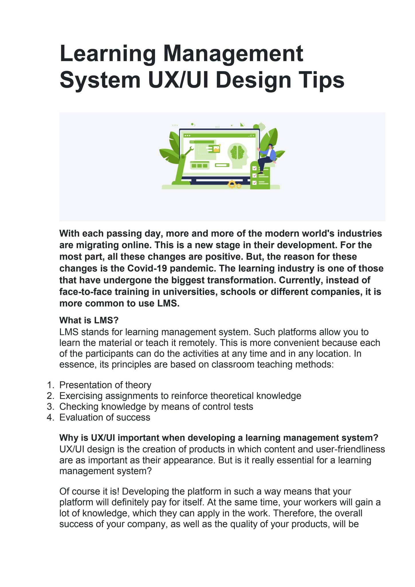 Learning Management System UX/UI Design Tips by sdh_global - Issuu