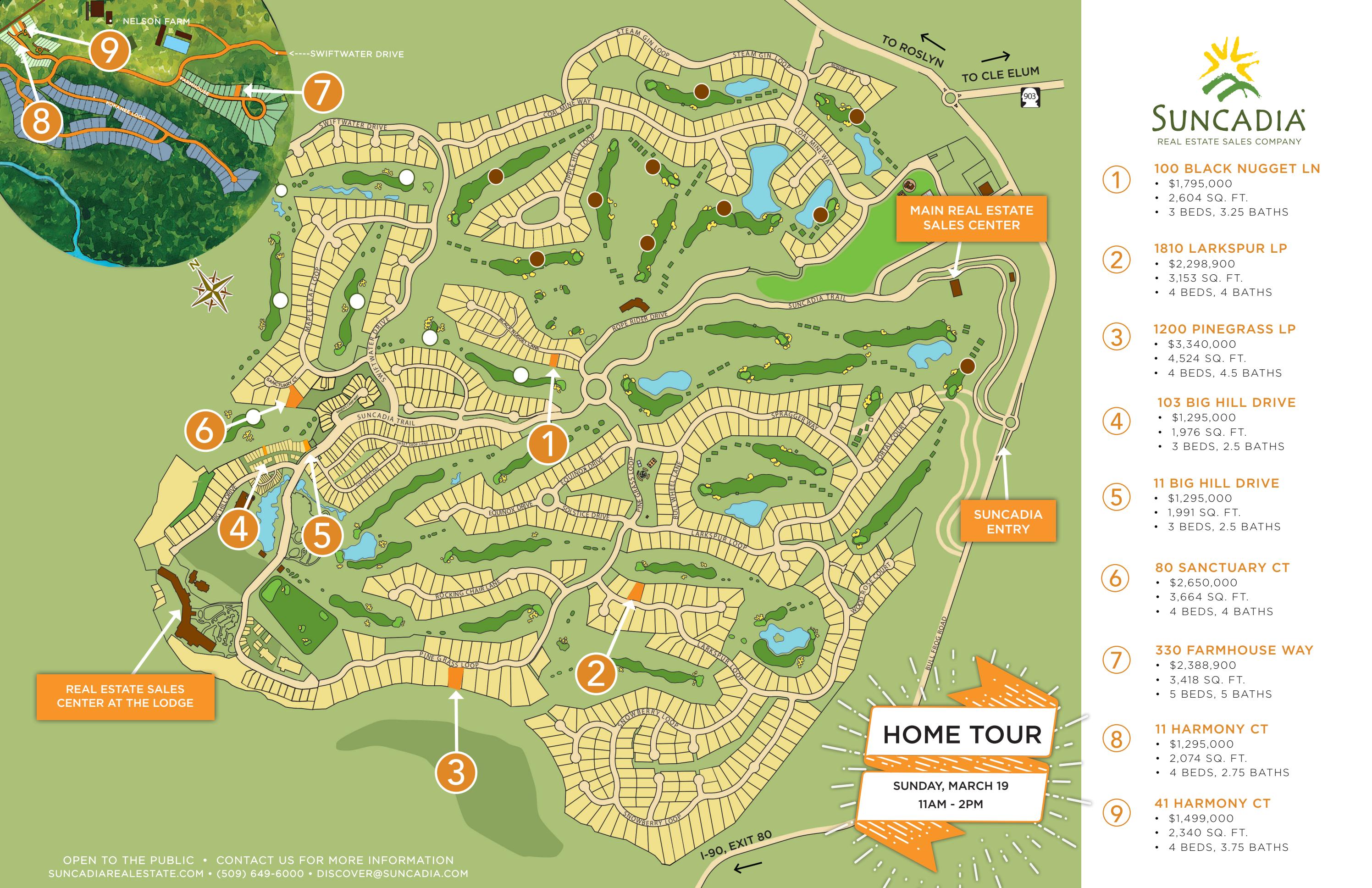 Suncadia Home Tour Map, March 2023 by Suncadia Resort - Issuu