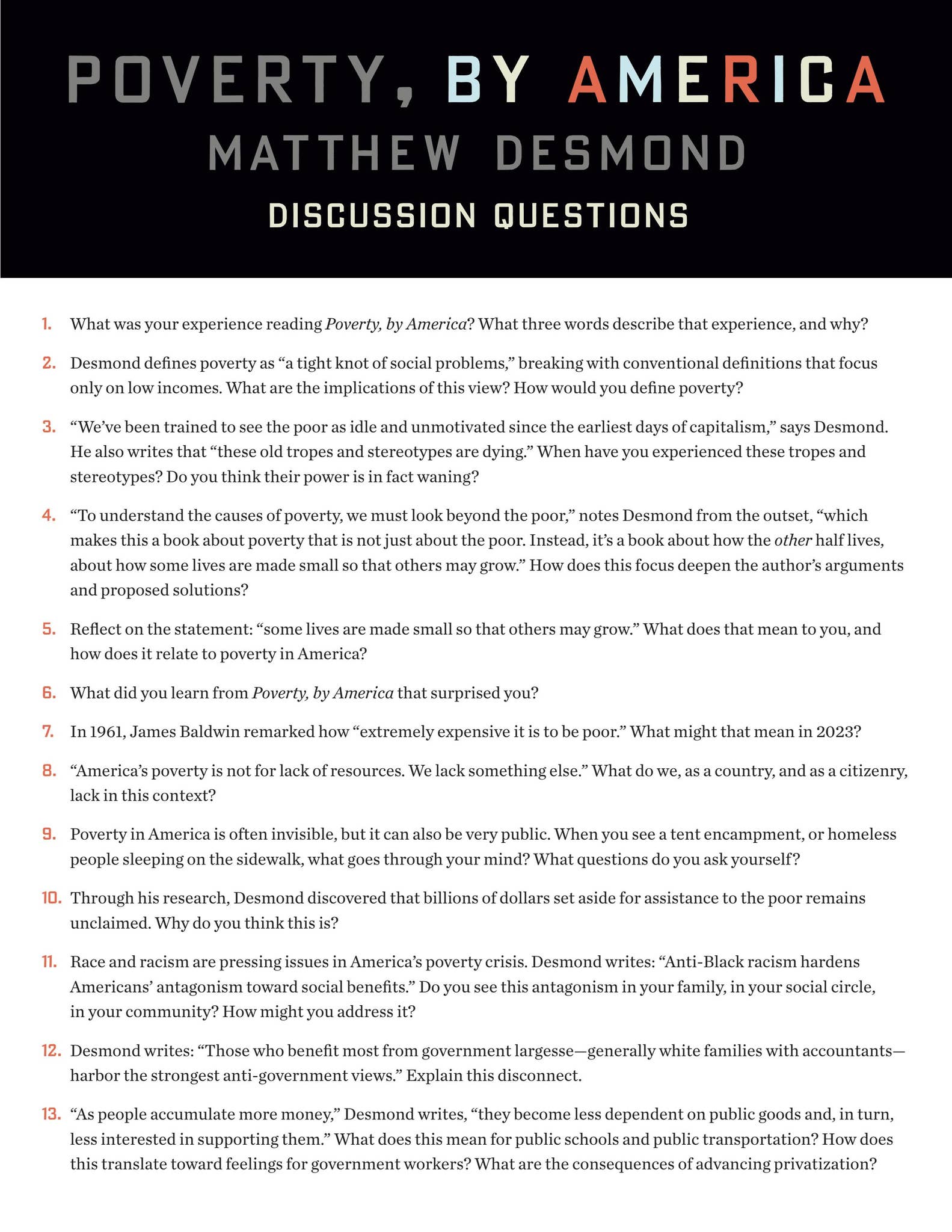 Reading Group Guide for Poverty, by America by PRH Library - Issuu