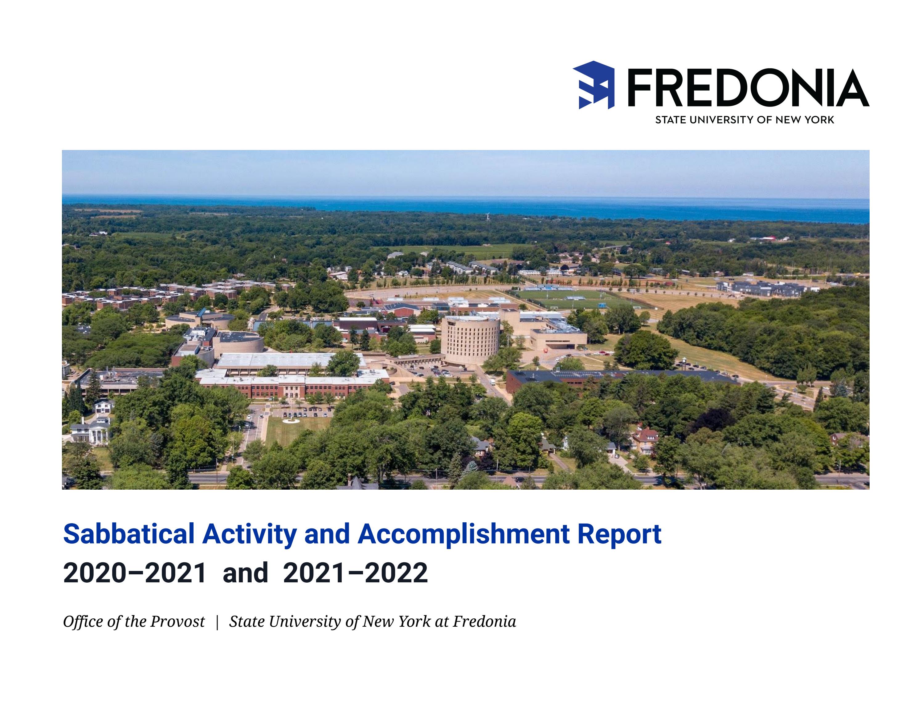 Sabbatical Report 2020-2021 AND 2021-2022 by SUNY Fredonia - Issuu