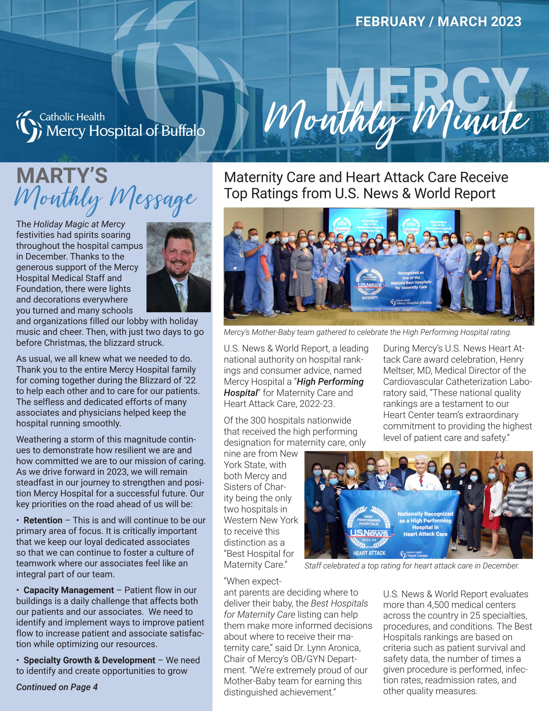 Mercy Minute newsletter Feb/March 2023 by Catholic Health - Issuu