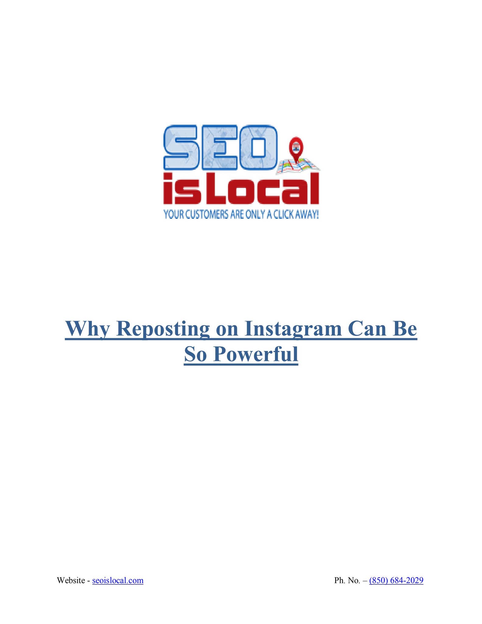 Why Reposting on Instagram Can Be So Powerful by SEO is Local - Issuu